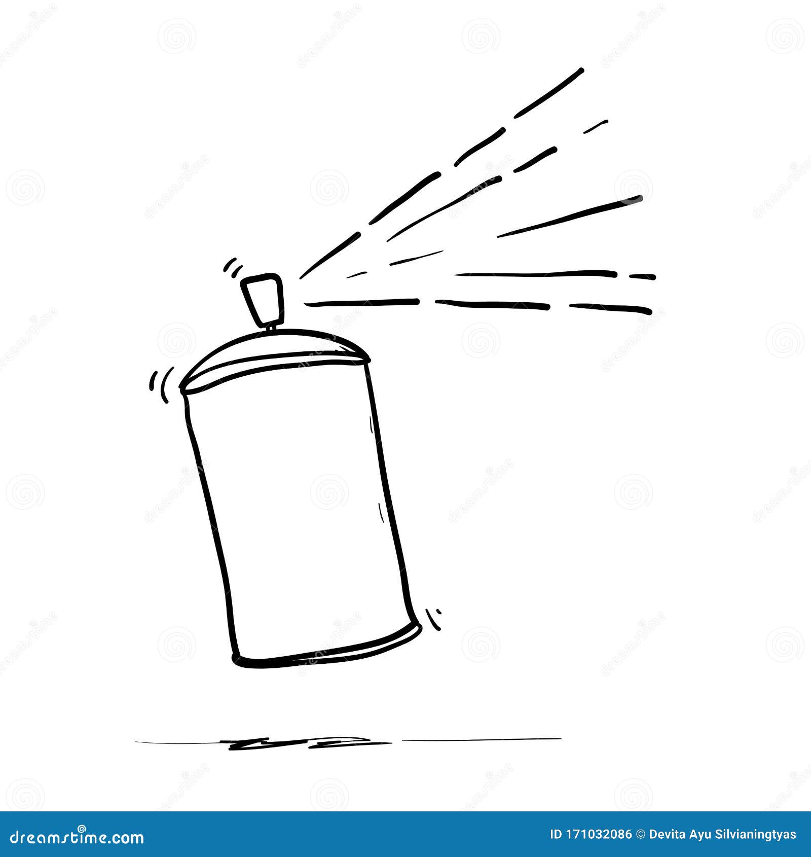 Doodle Spry Can Illustration with Hand Drawn Style Vector Stock Vector ...