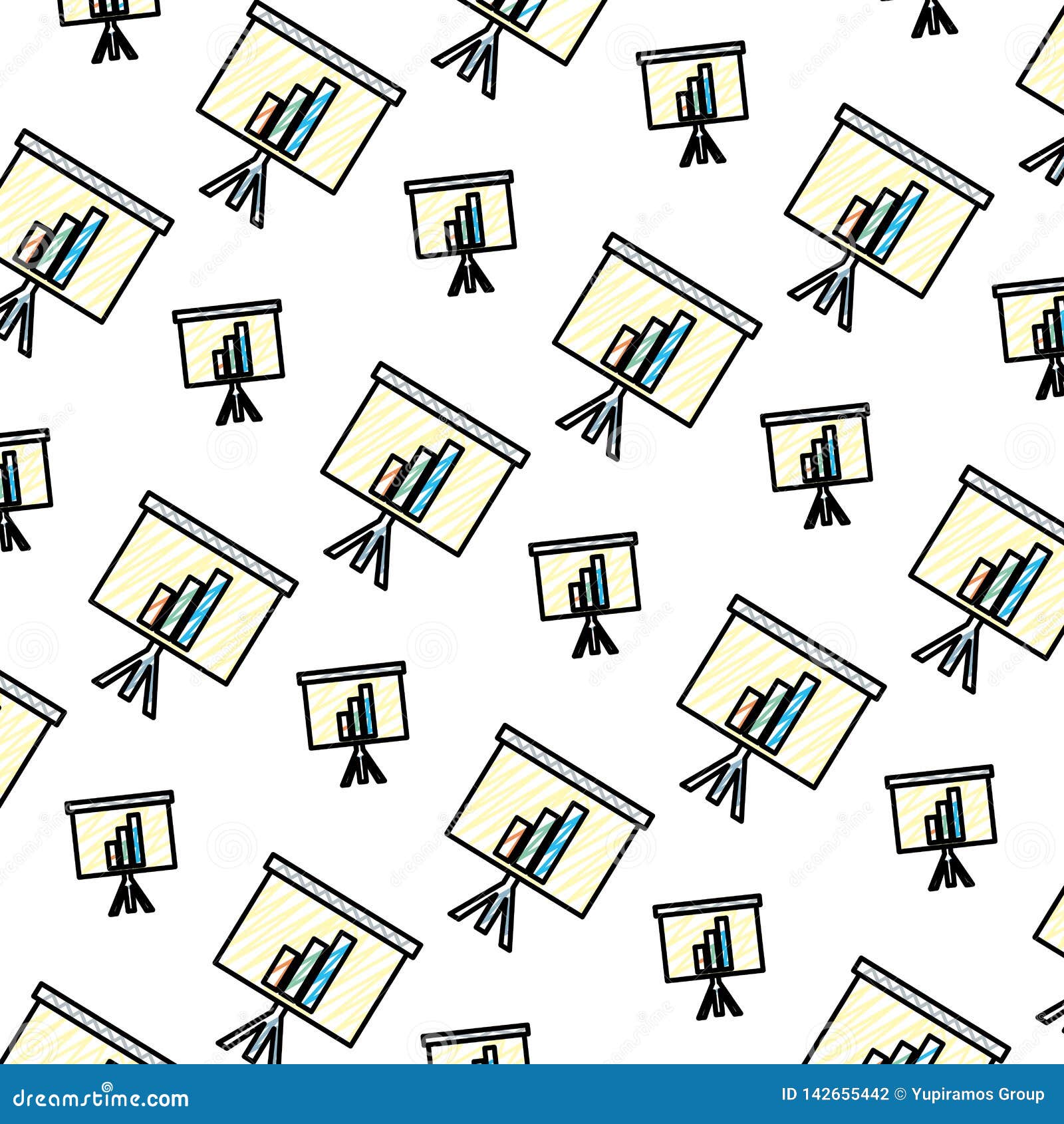 Doodle Statistics Bar Presentation Graphic Background Stock Vector ...