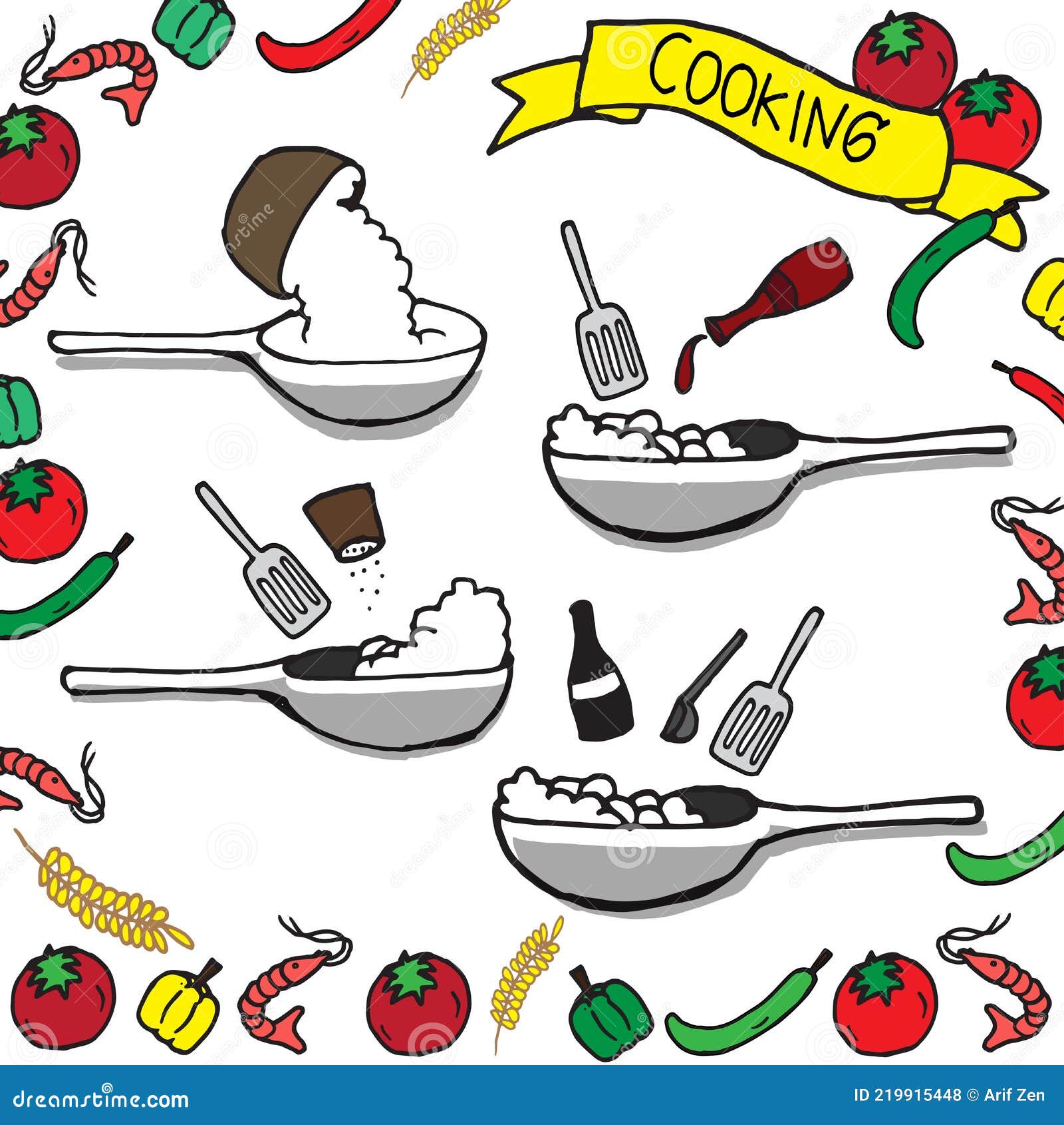 Step-by-step Cooking Guide. Cooking Method In Three Stages. Black And ...