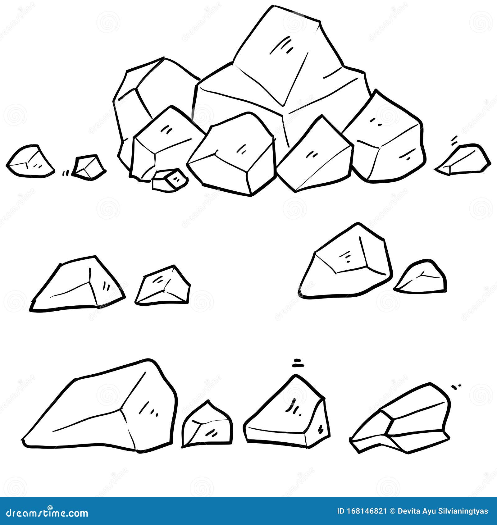 Doodle Stone Illustration Vector Isolated on White Background Stock ...