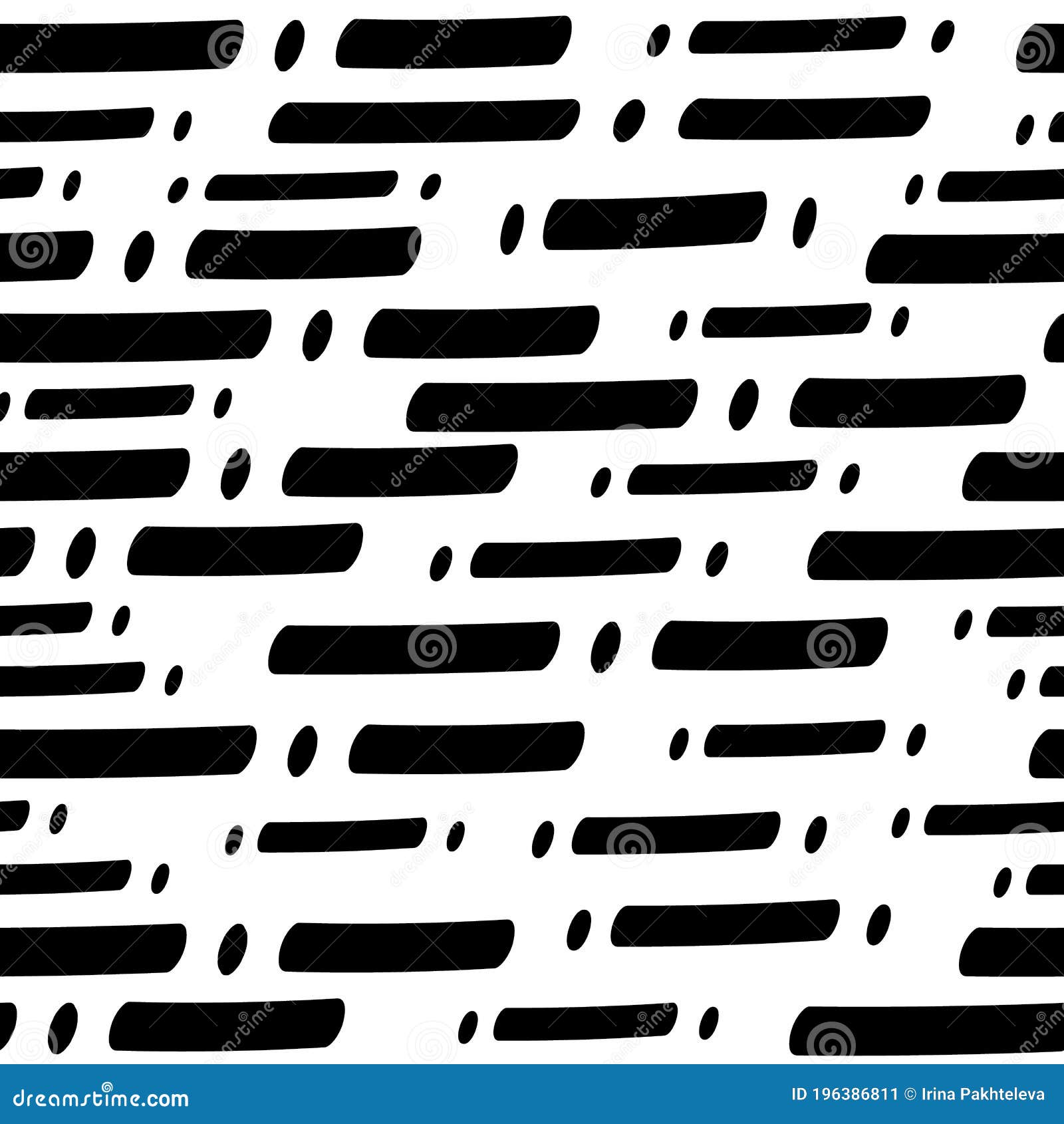 Doodle Stripes and Dots. Seamless Vector Pattern with Free Hand Drowing ...