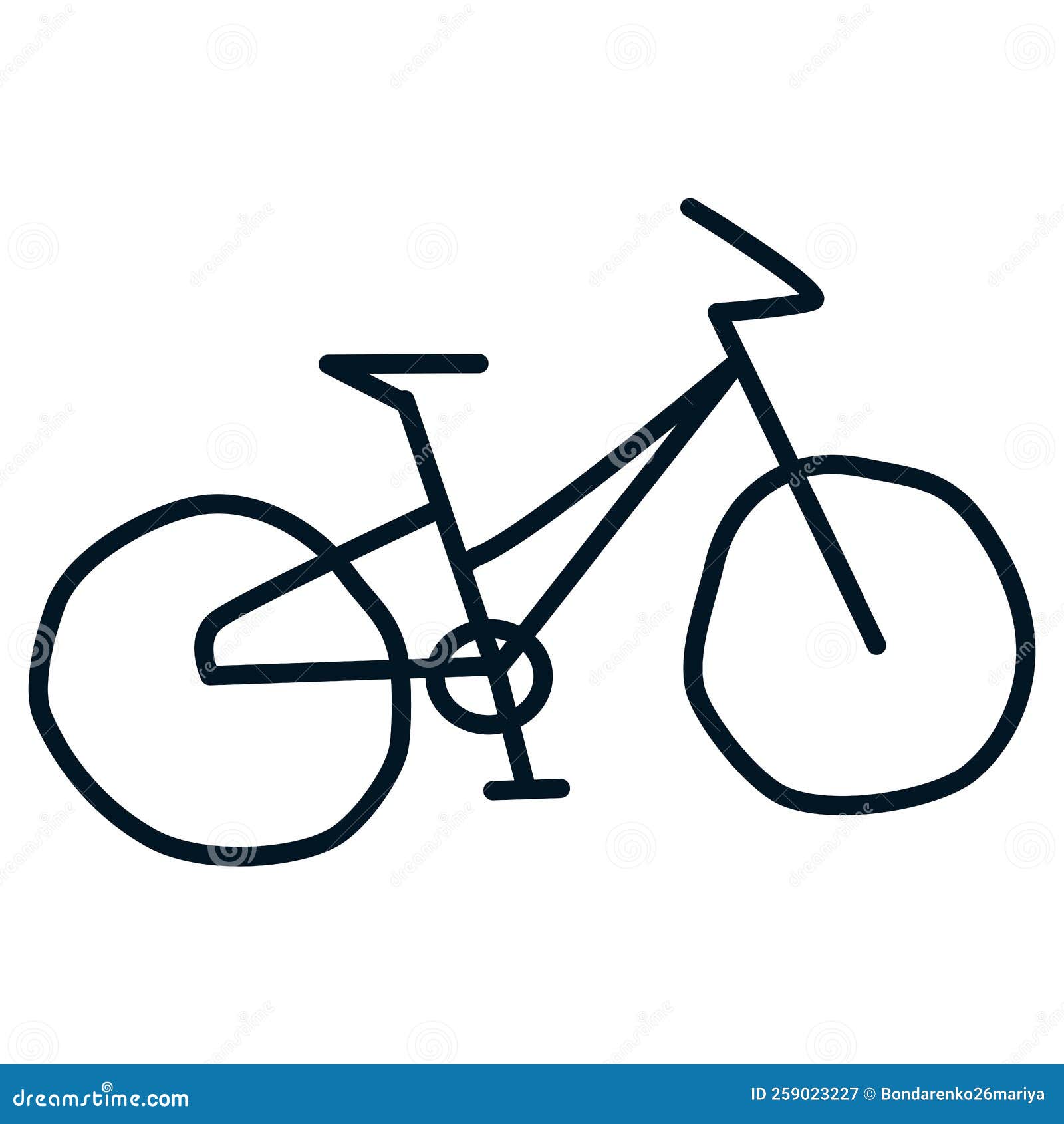 Doodle Style Bicycle. Vector Illustration of Hand-drawn Stock ...
