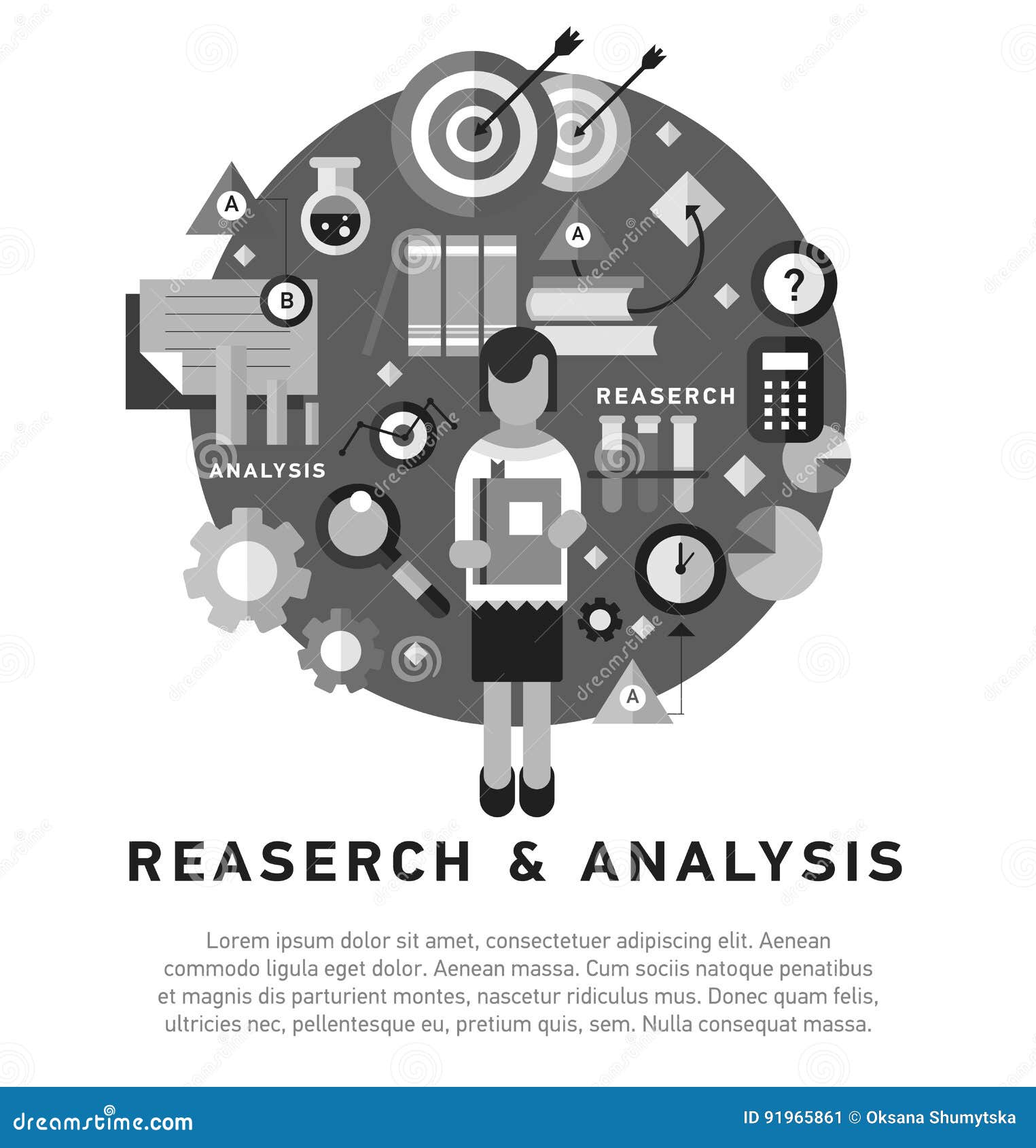 Doodle Style Concept of General Research Stock Vector - Illustration of ...