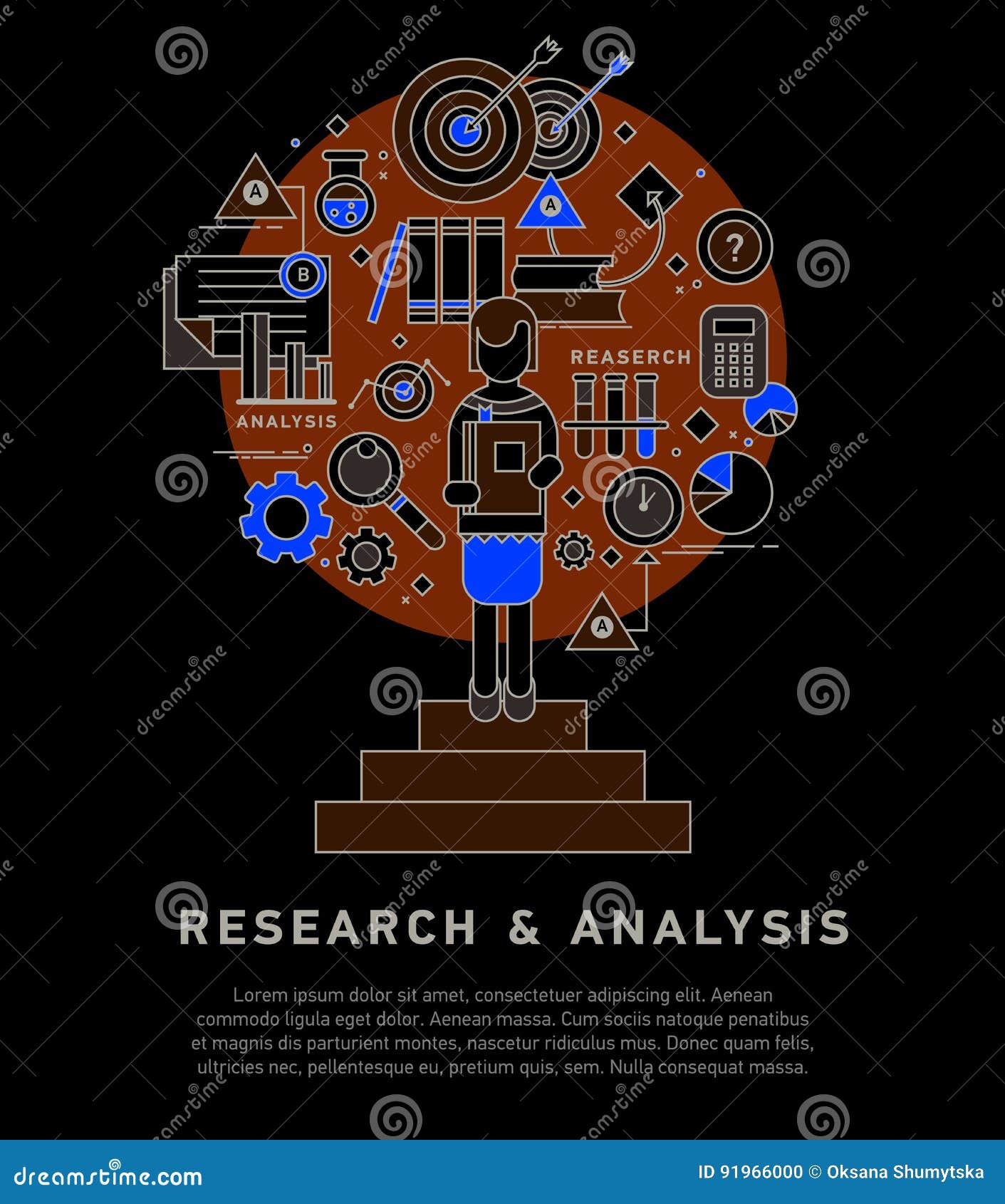 Doodle Style Concept of General Research Stock Vector - Illustration of ...