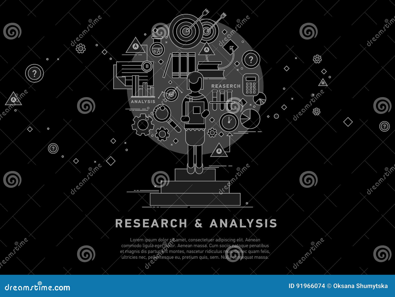 Doodle Style Concept of General Research Stock Vector - Illustration of ...