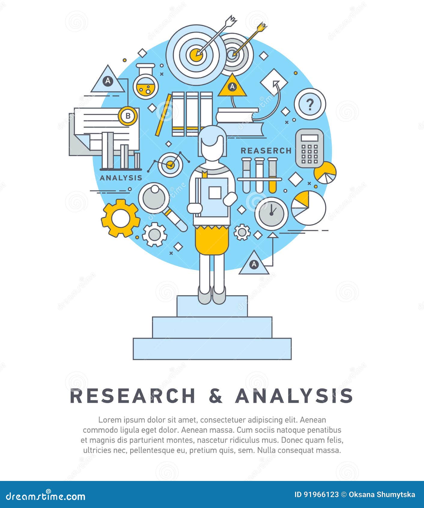Doodle Style Concept of General Research Stock Vector - Illustration of ...
