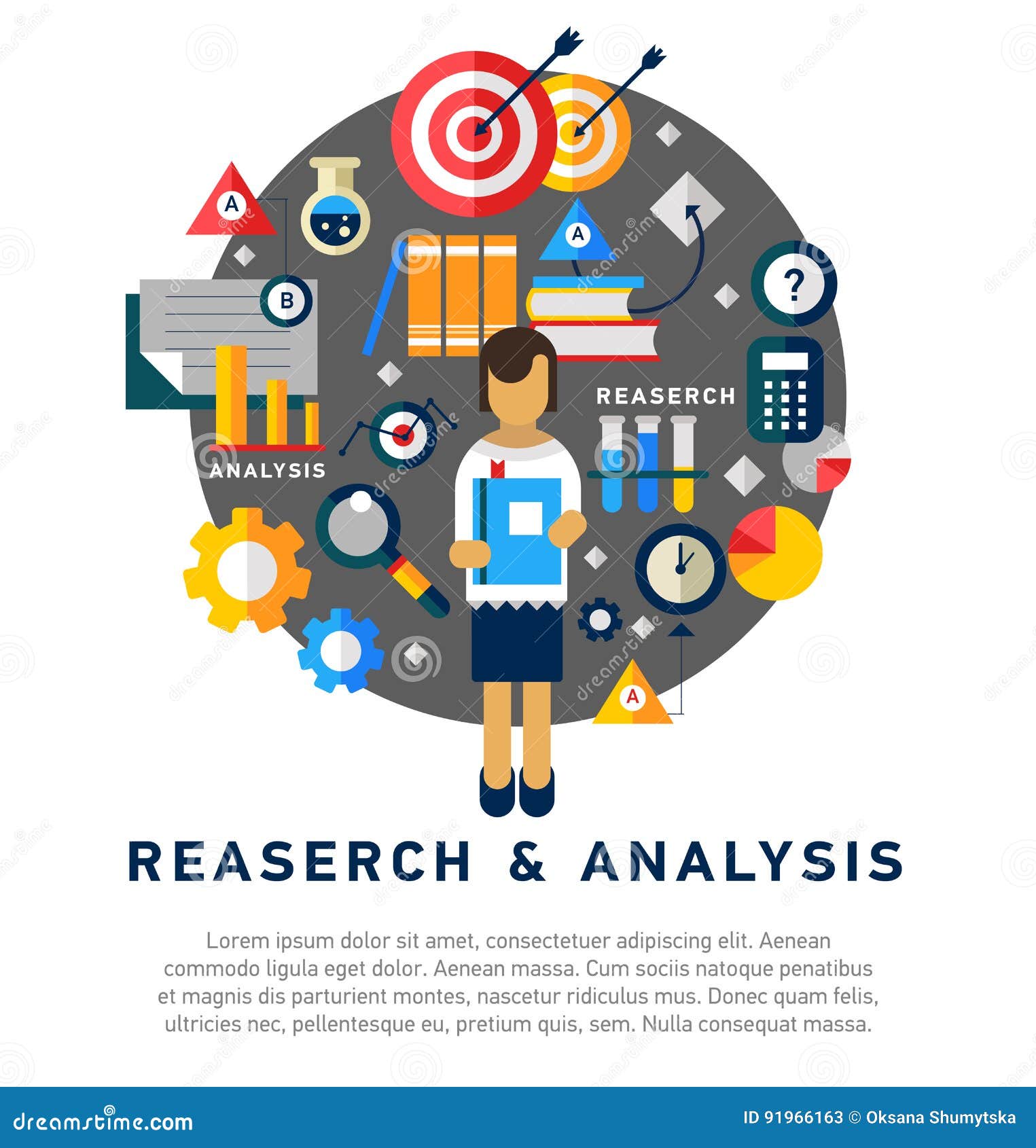 Doodle Style Concept of General Research Stock Vector - Illustration of ...