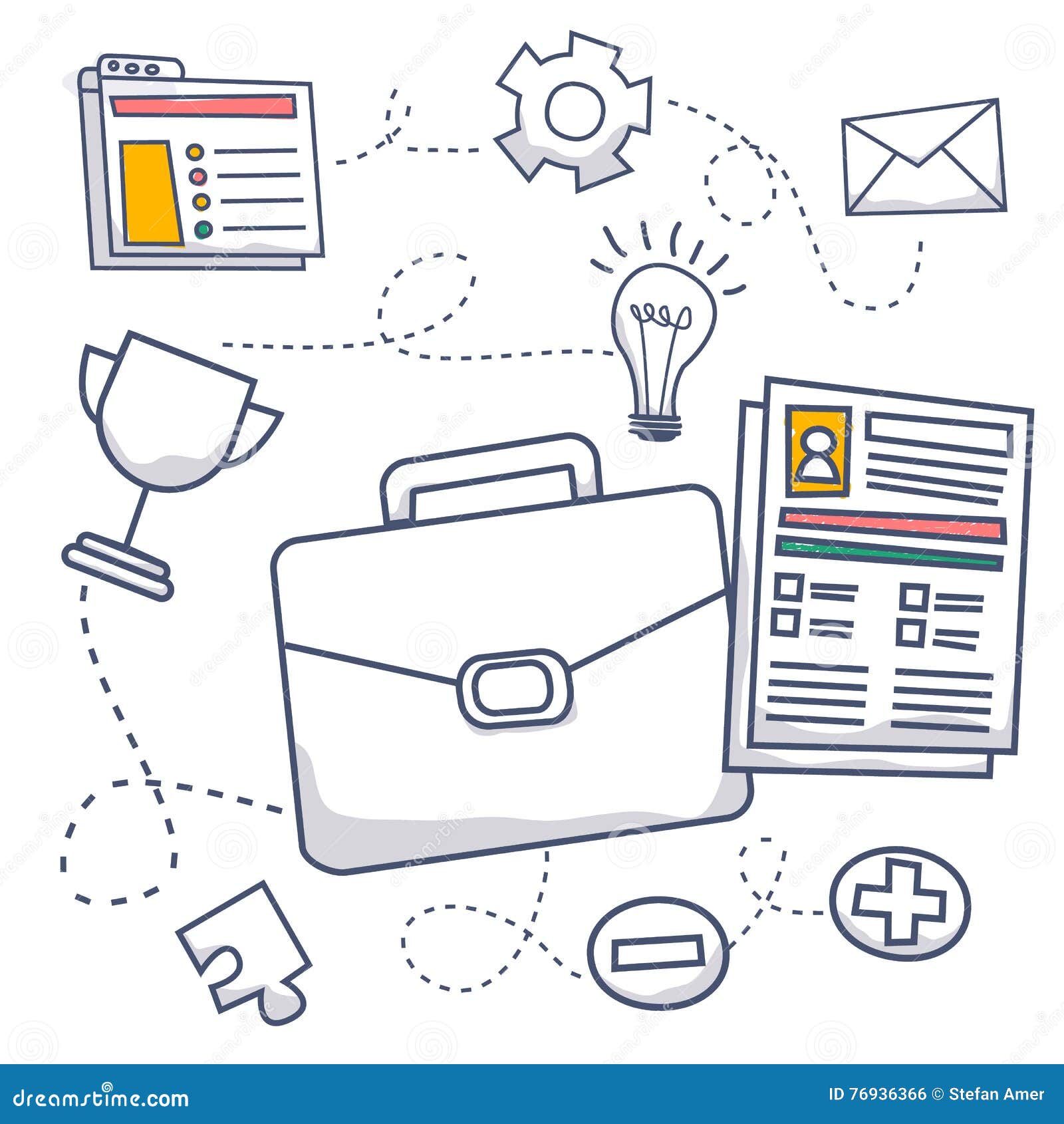 Doodle Style Concept of Project Management, Organizing, Controlling ...
