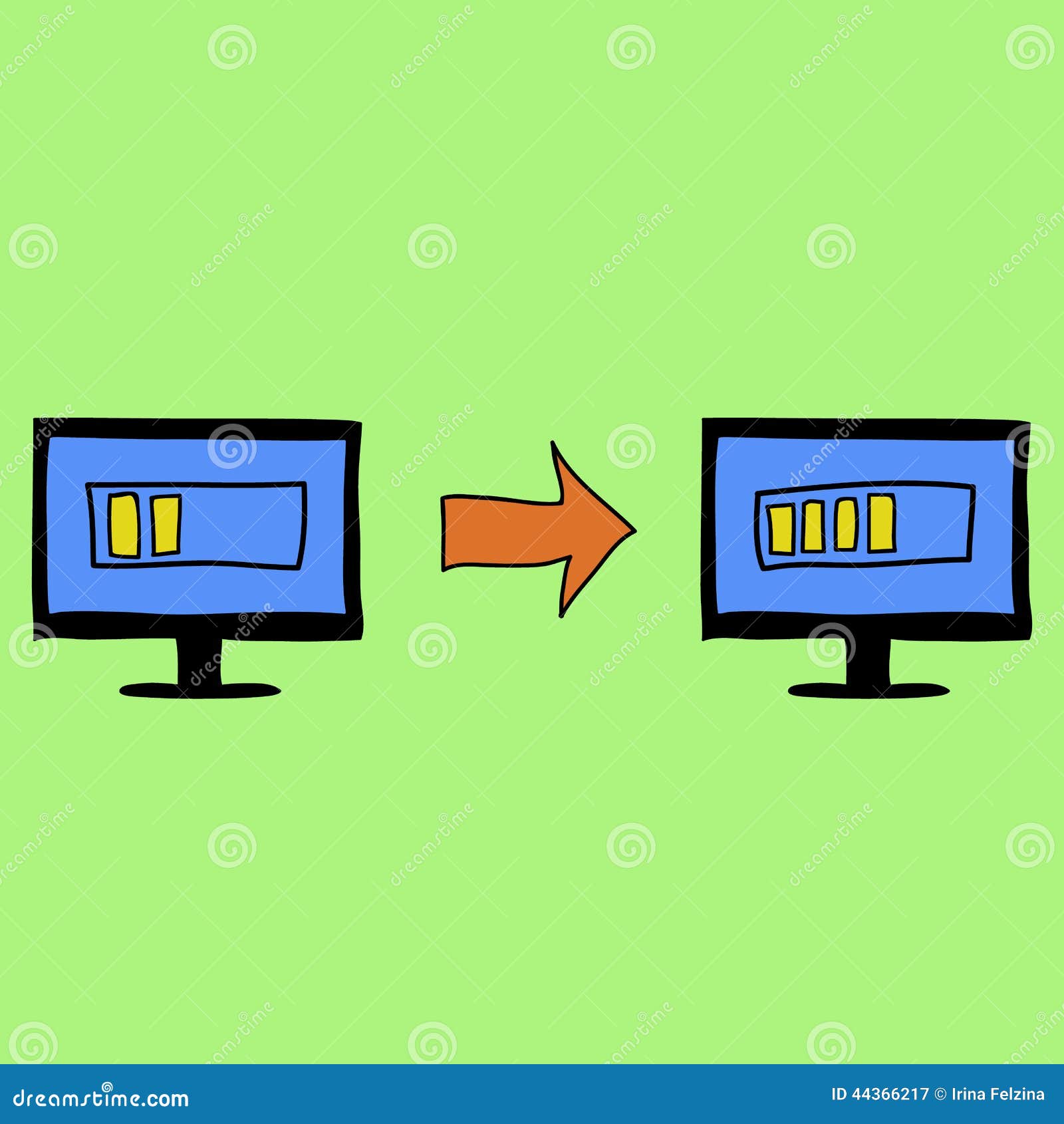 Doodle Style Data Copying Cartoon Vector | CartoonDealer.com #44366217