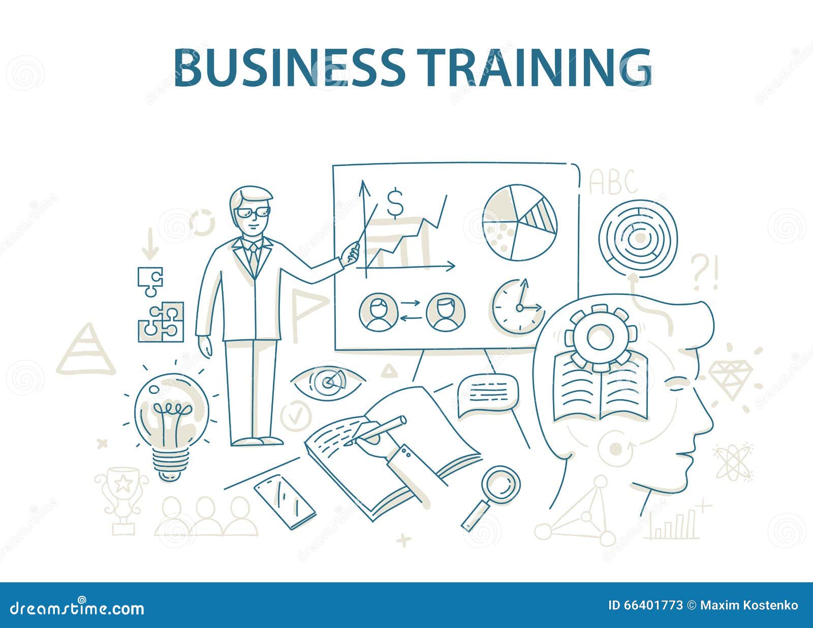 Doodle Style Design Concept of Business Training and Learning. Stock ...