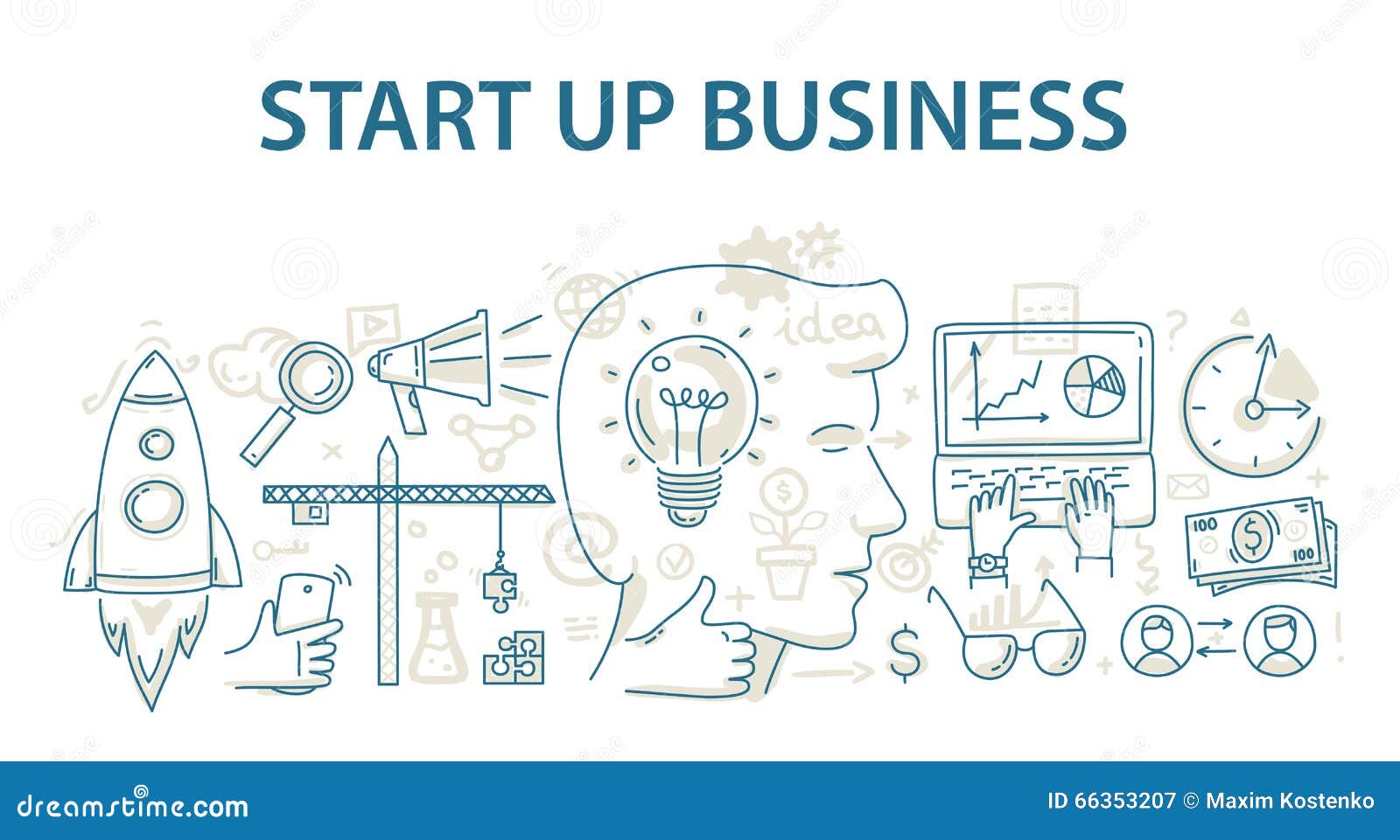 Doodle Style Design Concept of Start Up Business. Stock Vector ...