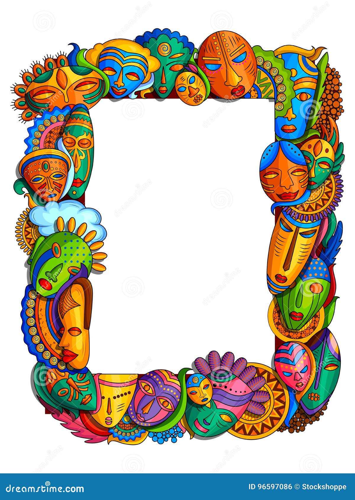 African Colorful Borders And Frames