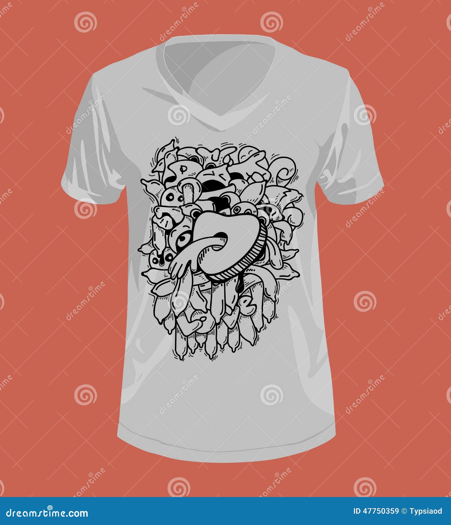 Doodle Style and Graphics for T-shirt. Stock Vector - Illustration of ...