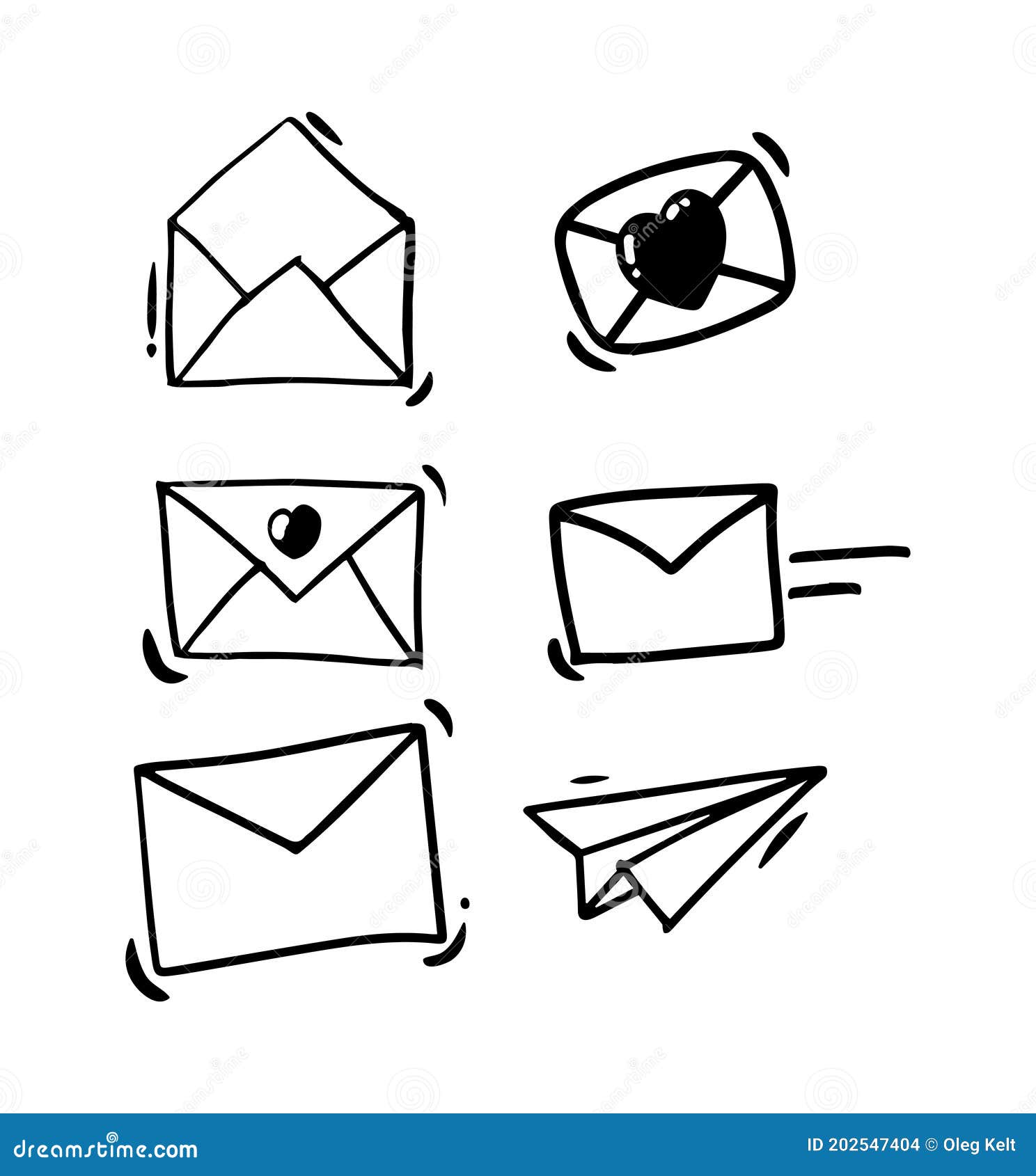 Doodle Style Hand Drawing. Letter, Delivery Stock Illustration ...