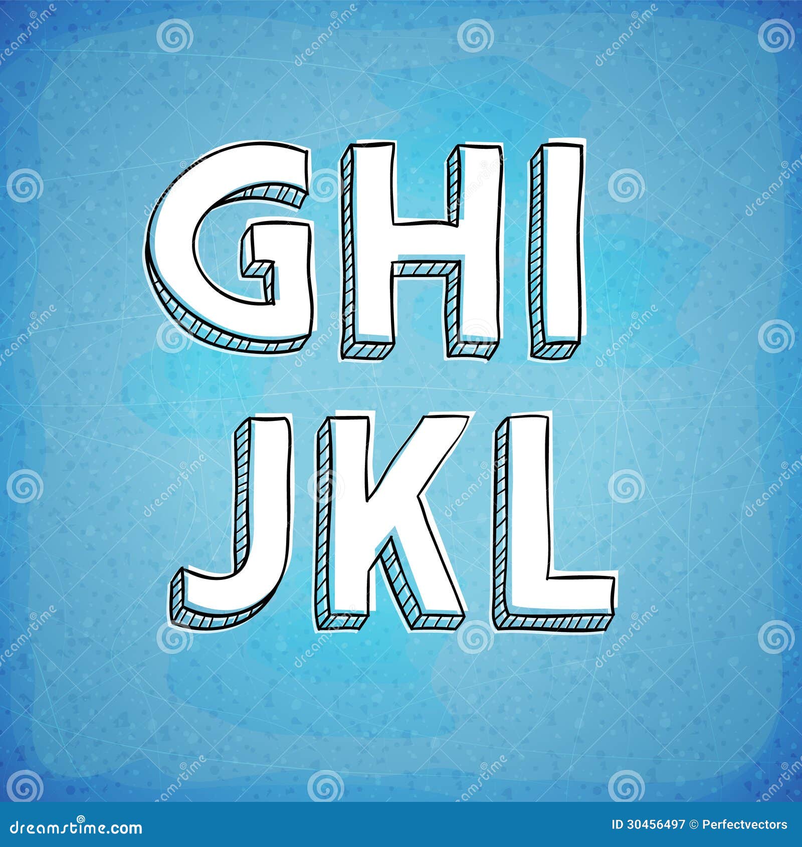 Doodle Style Hand Drawn Font G-L Stock Vector - Illustration of ...