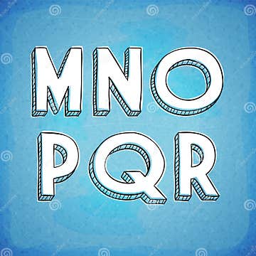 Doodle Style Hand Drawn Font M-R Stock Vector - Illustration of concept ...