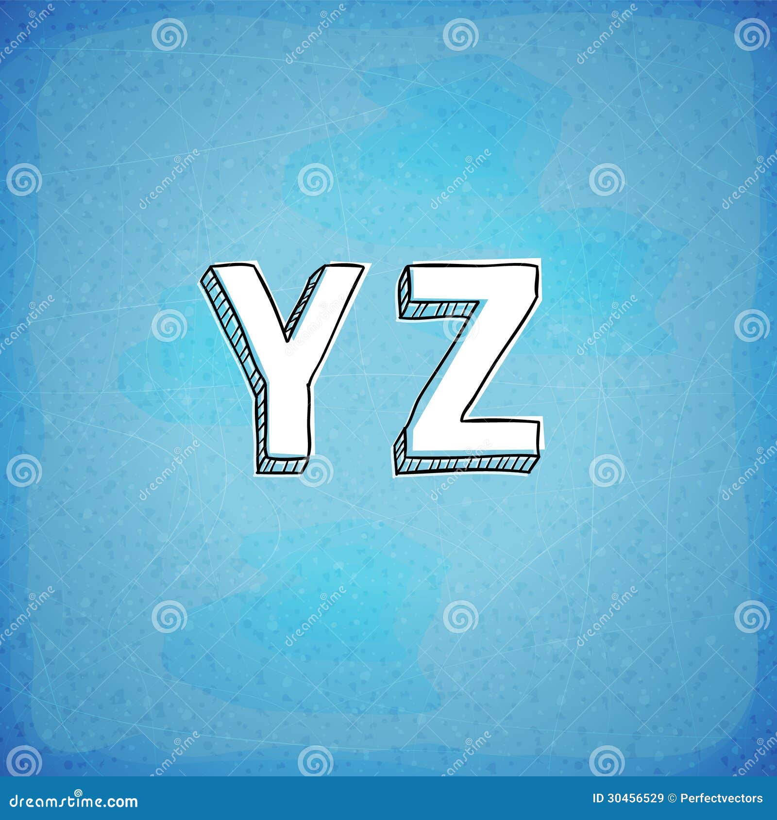 Doodle Style Hand Drawn Font Y-Z Stock Illustration - Illustration of ...
