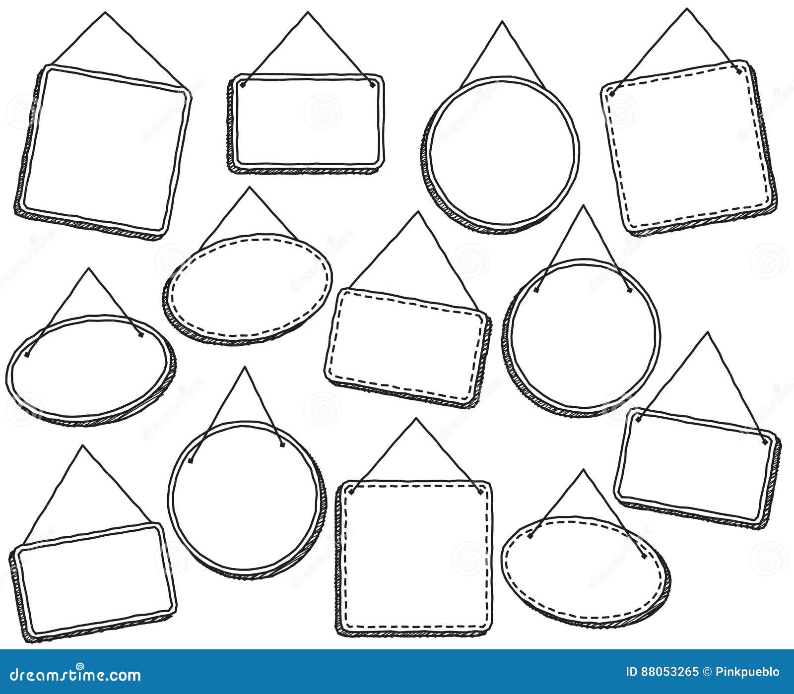 Hanging Signs With Wood Texture Isolate On White Background. Vector ...