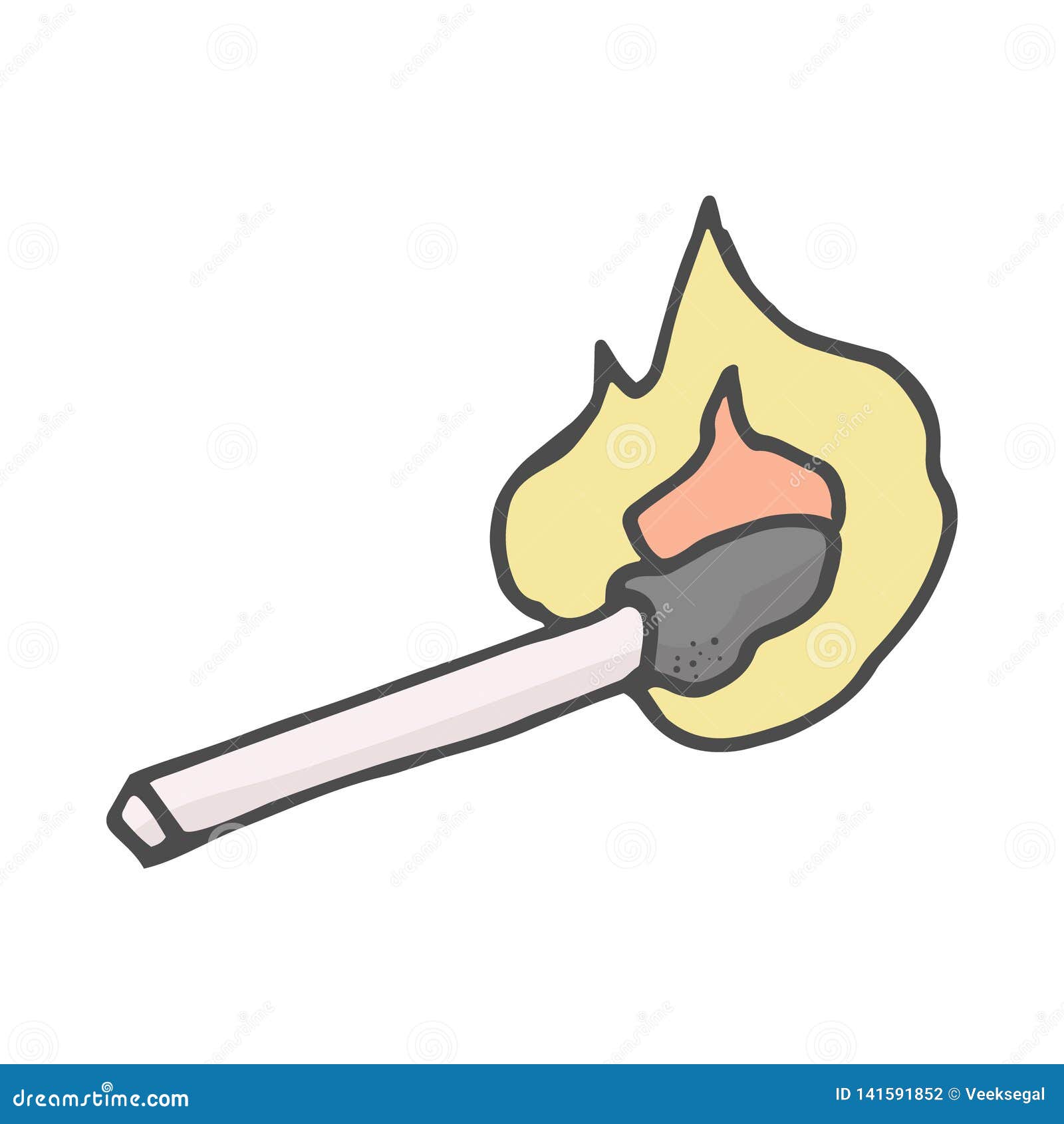 Doodle Style. Match Sticks Color Vector Sketch. Vector Illustration ...