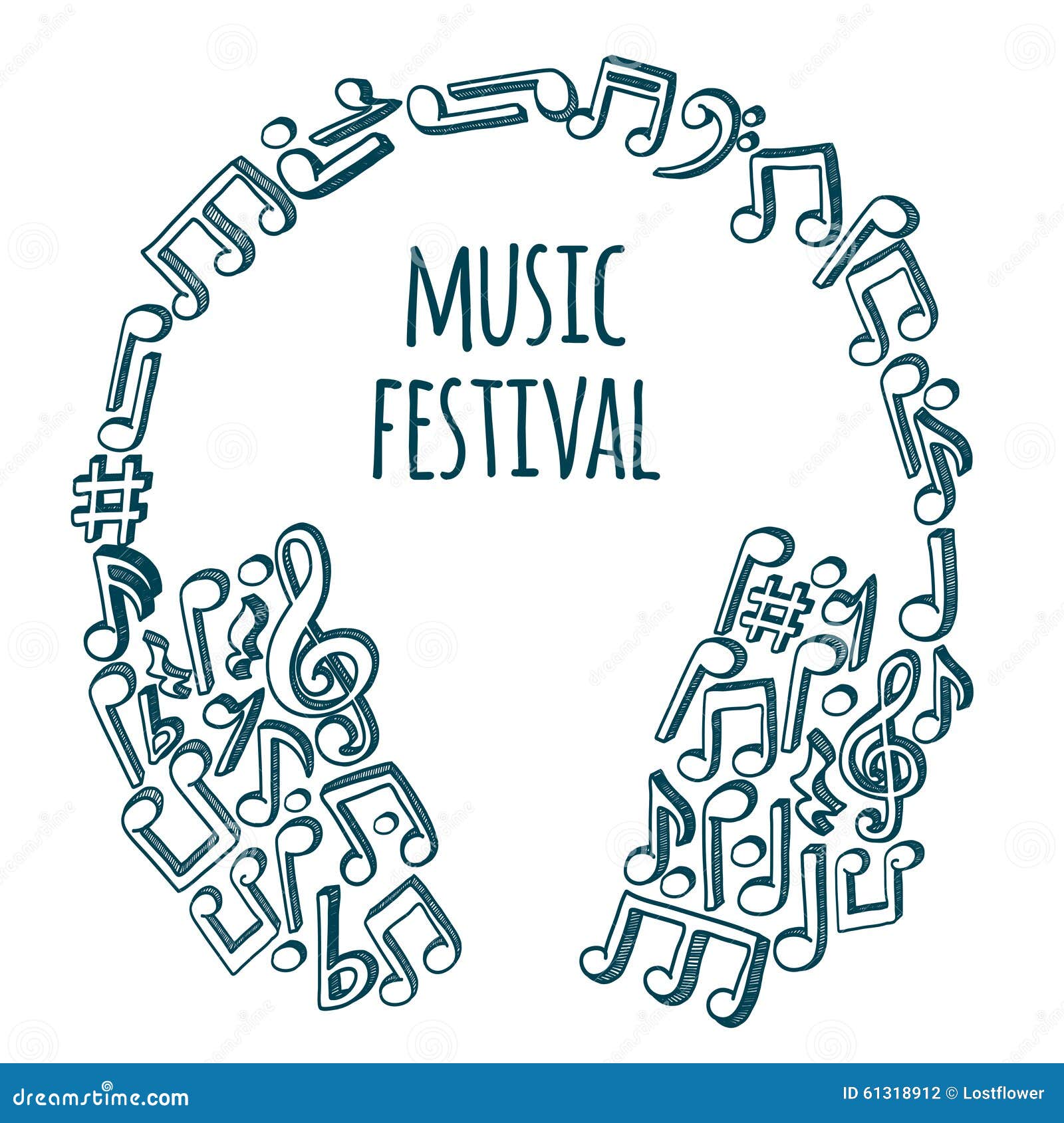 Doodle Style Musical Notes Background Stock Illustration - Illustration ...