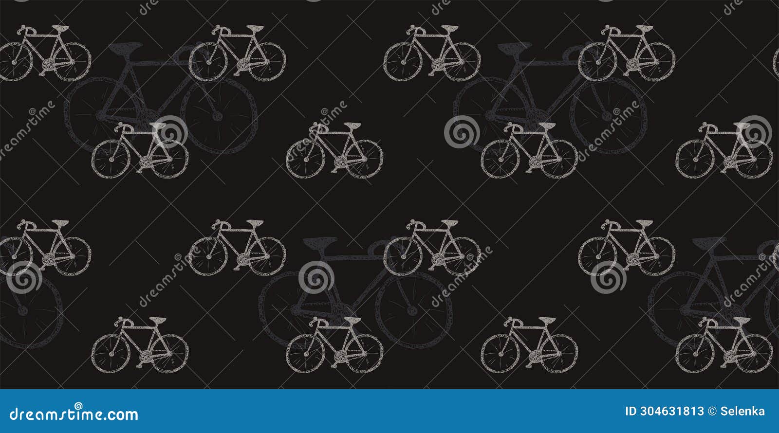 Doodle Style Pattern with Bicycles Stock Illustration - Illustration of ...
