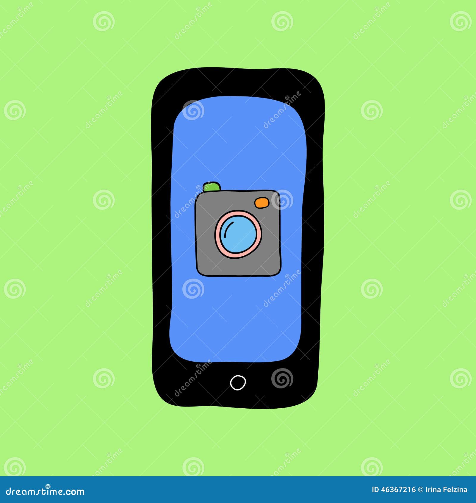 Doodle Style Phone with Camera Stock Vector - Illustration of ...