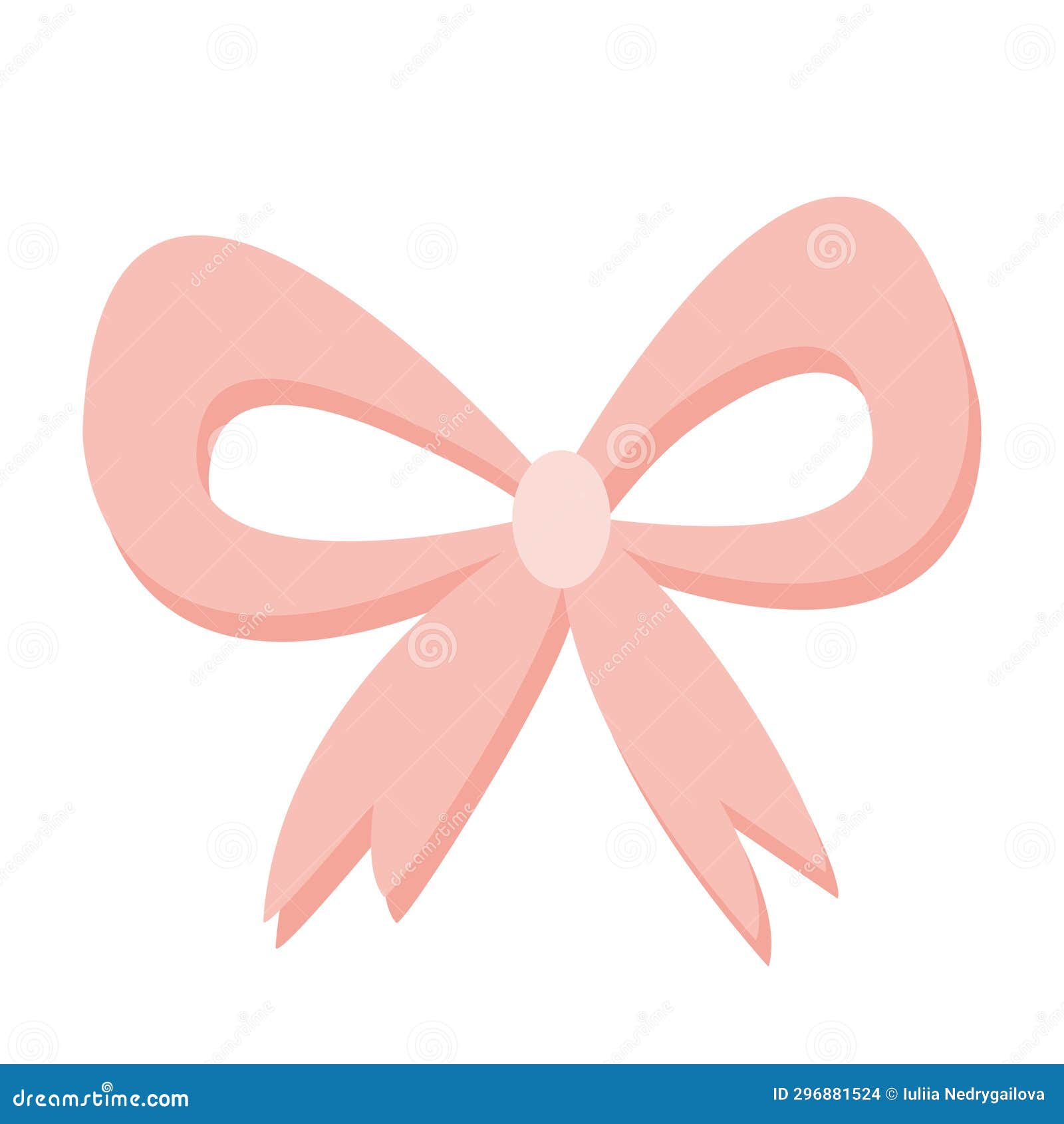 Doodle Style Pink Gift Bow on White Background, Vector Stock Vector ...