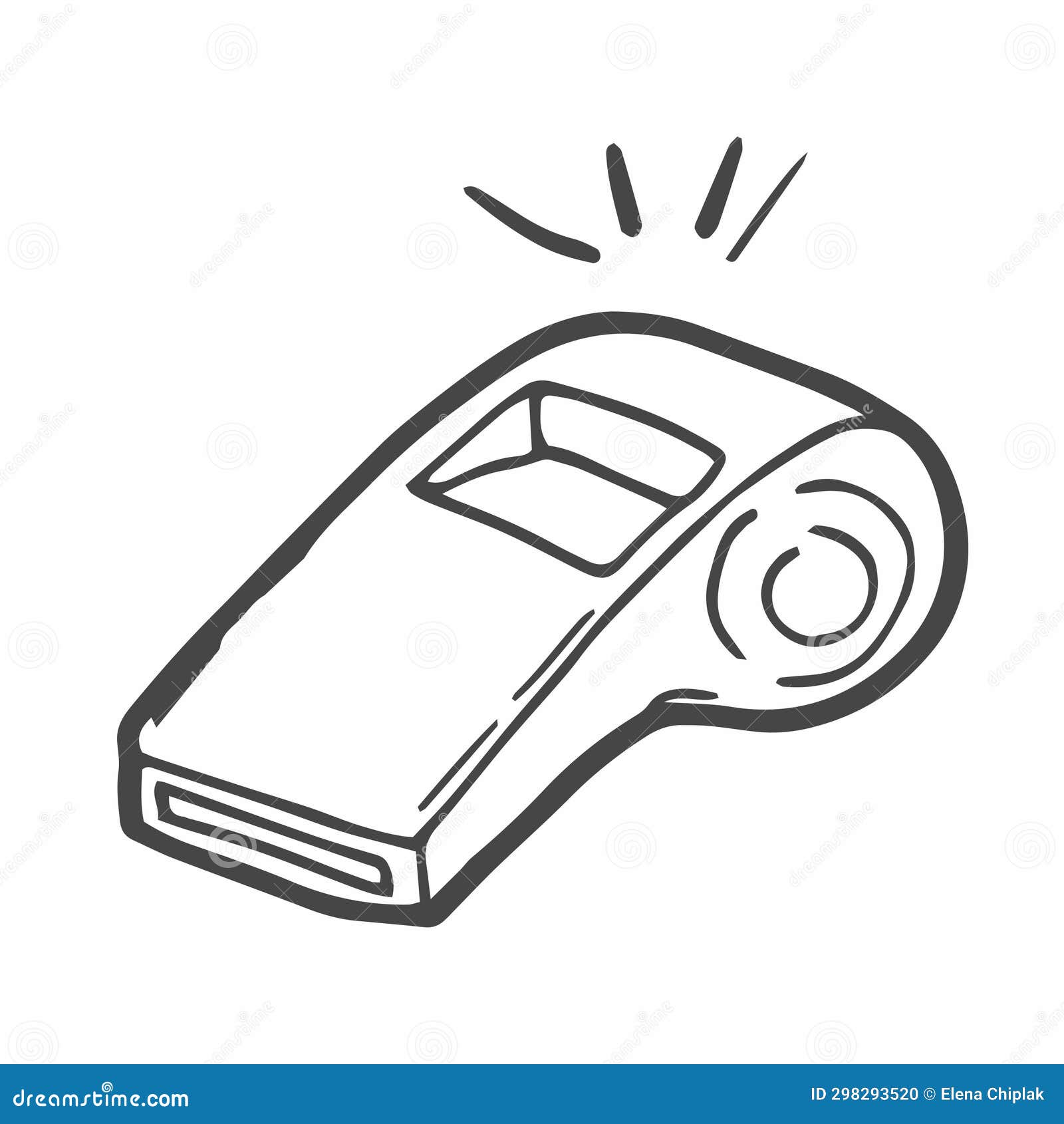Doodle Style Safety Whistle in Vector Stock Vector - Illustration of ...