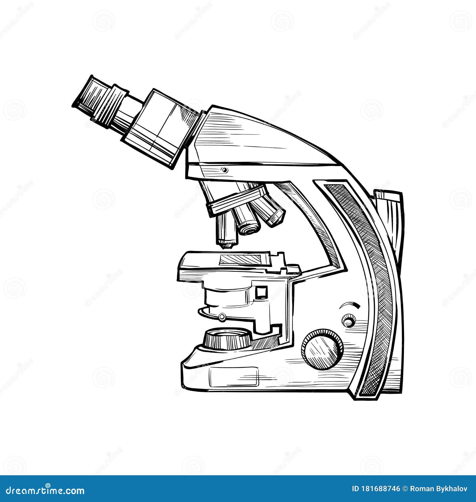 Doodle Style Scientist Microscope in Vector Format Stock Vector ...