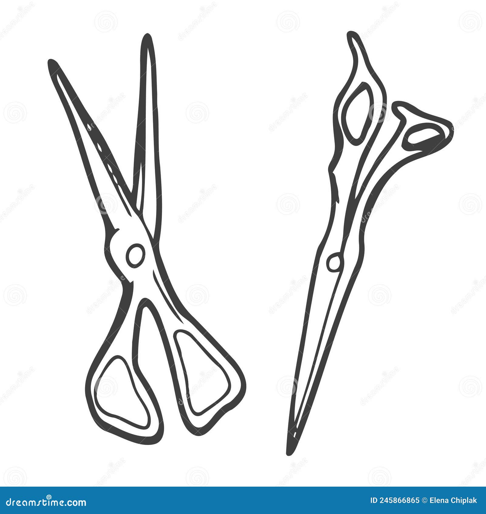 Doodle Style Scissors Illustration. Scissors, Vector Sketch ...