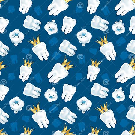 Doodle Style Seamless Background of Teeth Stock Vector - Illustration ...