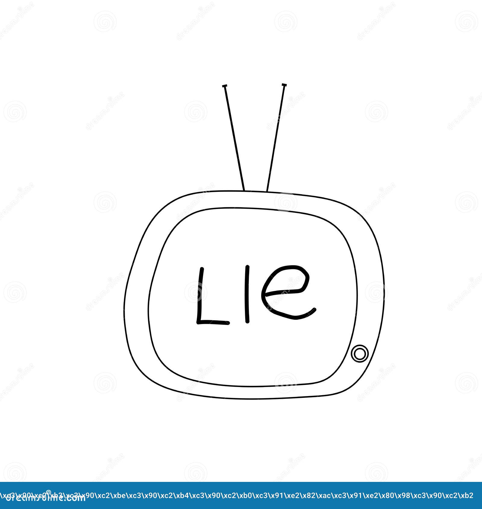 Doodle Style Tv Con La Palabra Lie on Screen. Ilustración del Vector ...