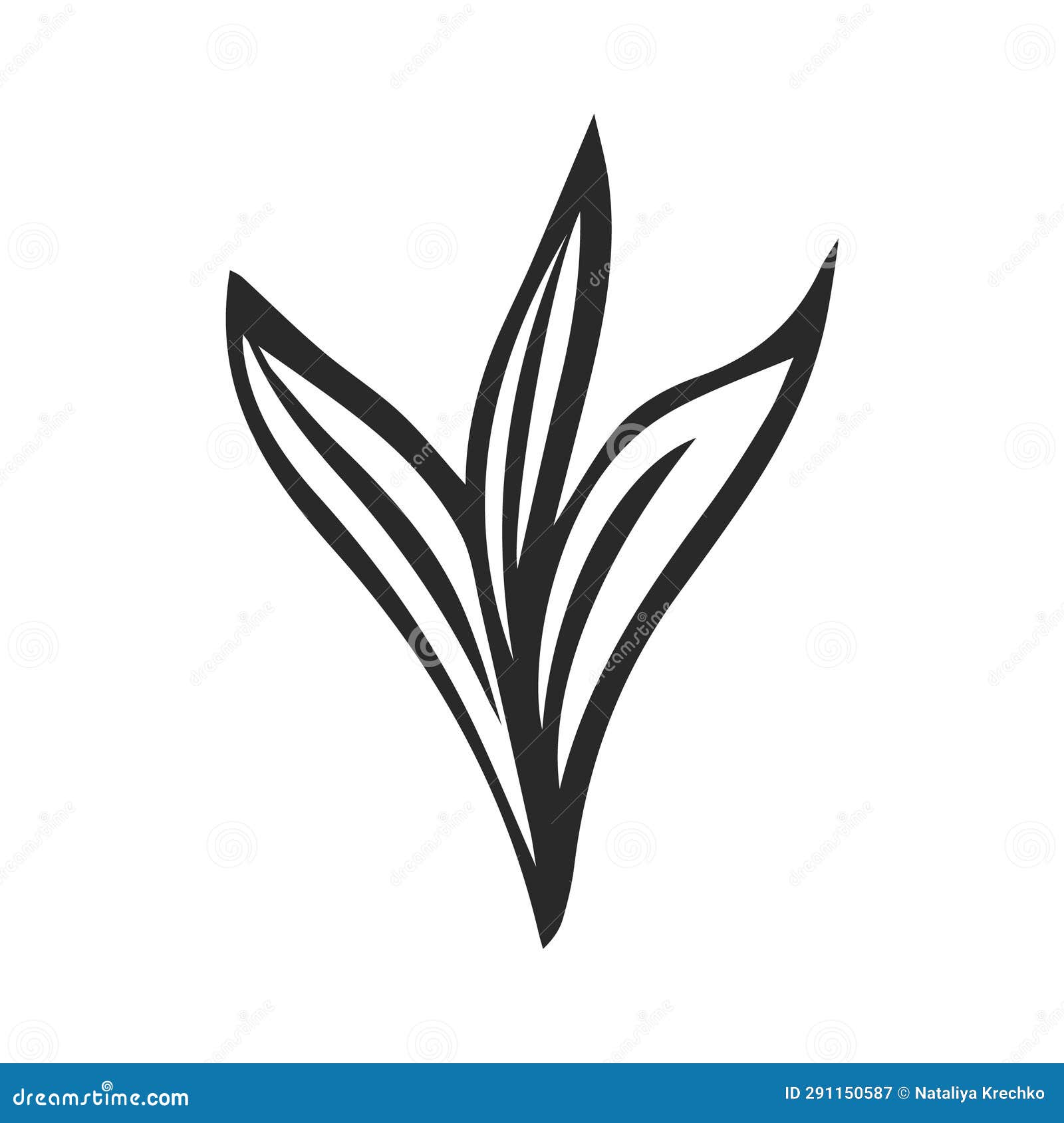 Doodle Style Vector Illustration. Simple Element of Twig and Leaves ...