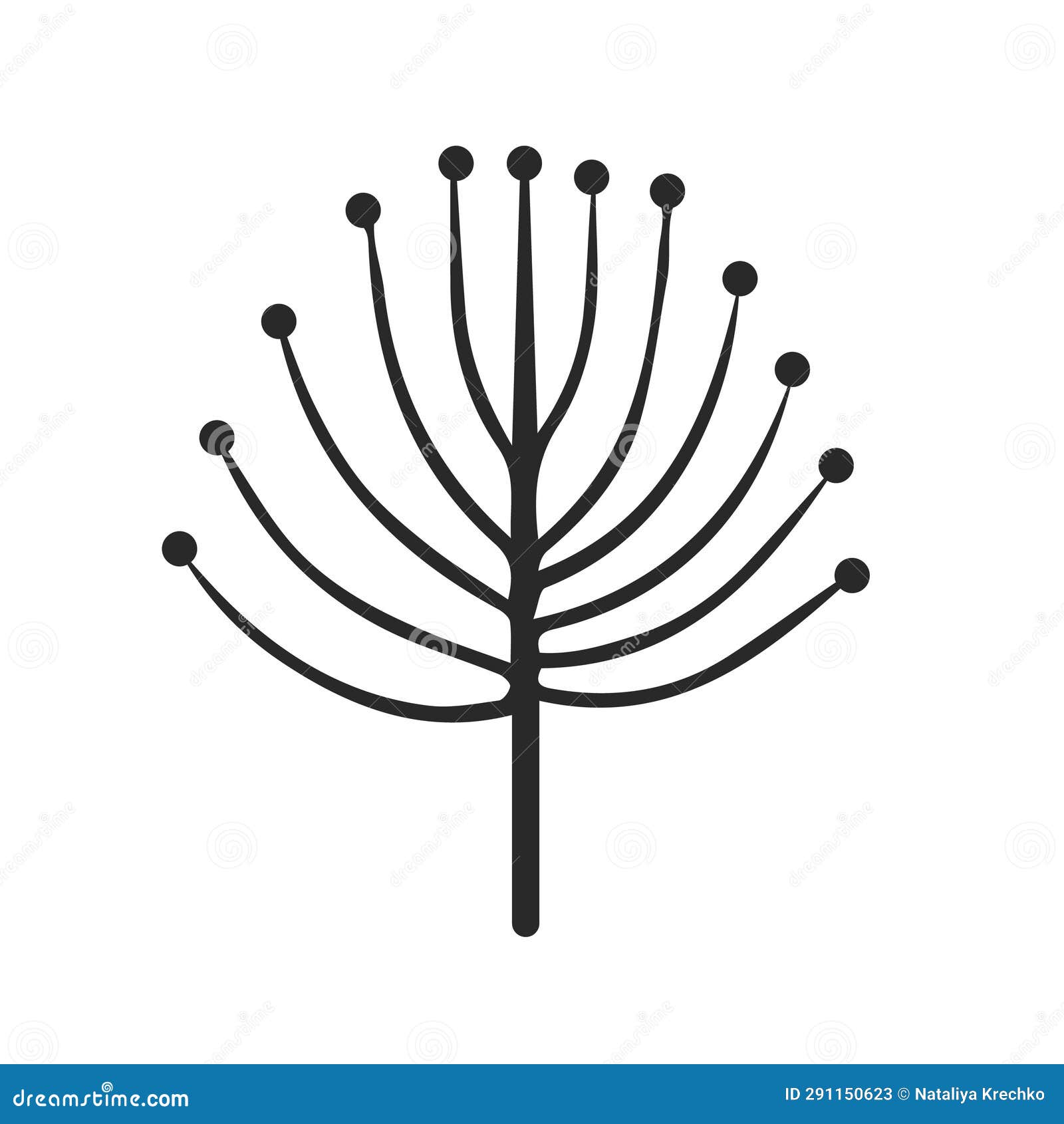 Doodle Style Vector Illustration. Simple Element of Twig and Leaves ...