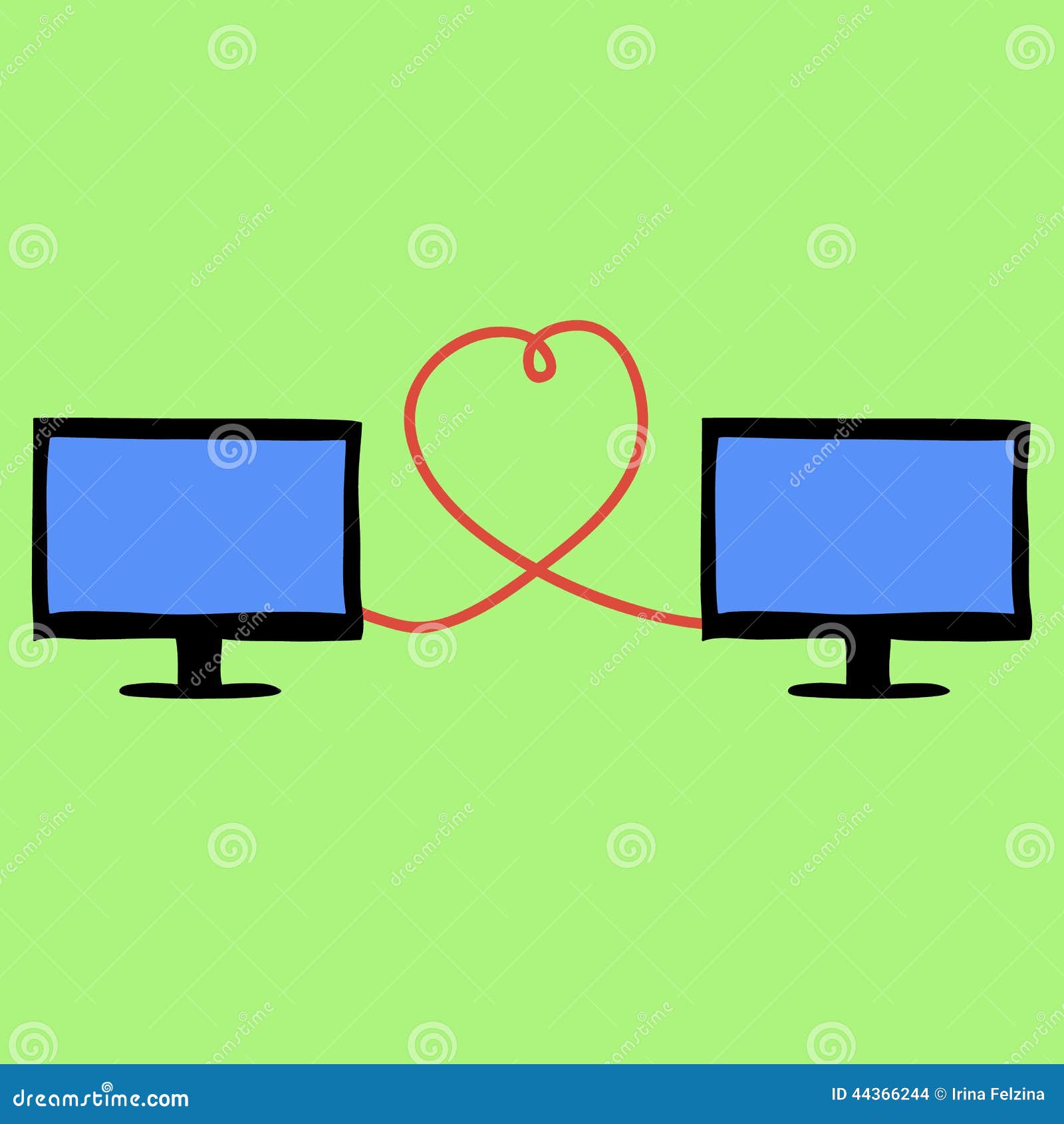 Doodle style virtual love stock vector. Illustration of draw - 44366244