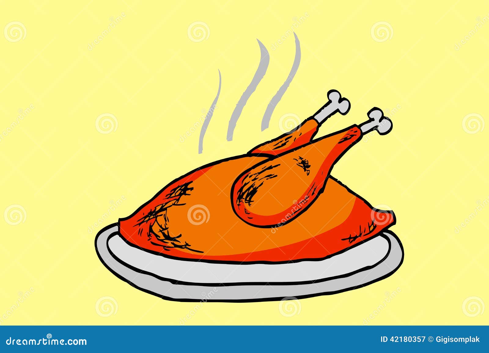 Doodle Style, Whole Chicken Stock Vector - Illustration of dinner, draw ...