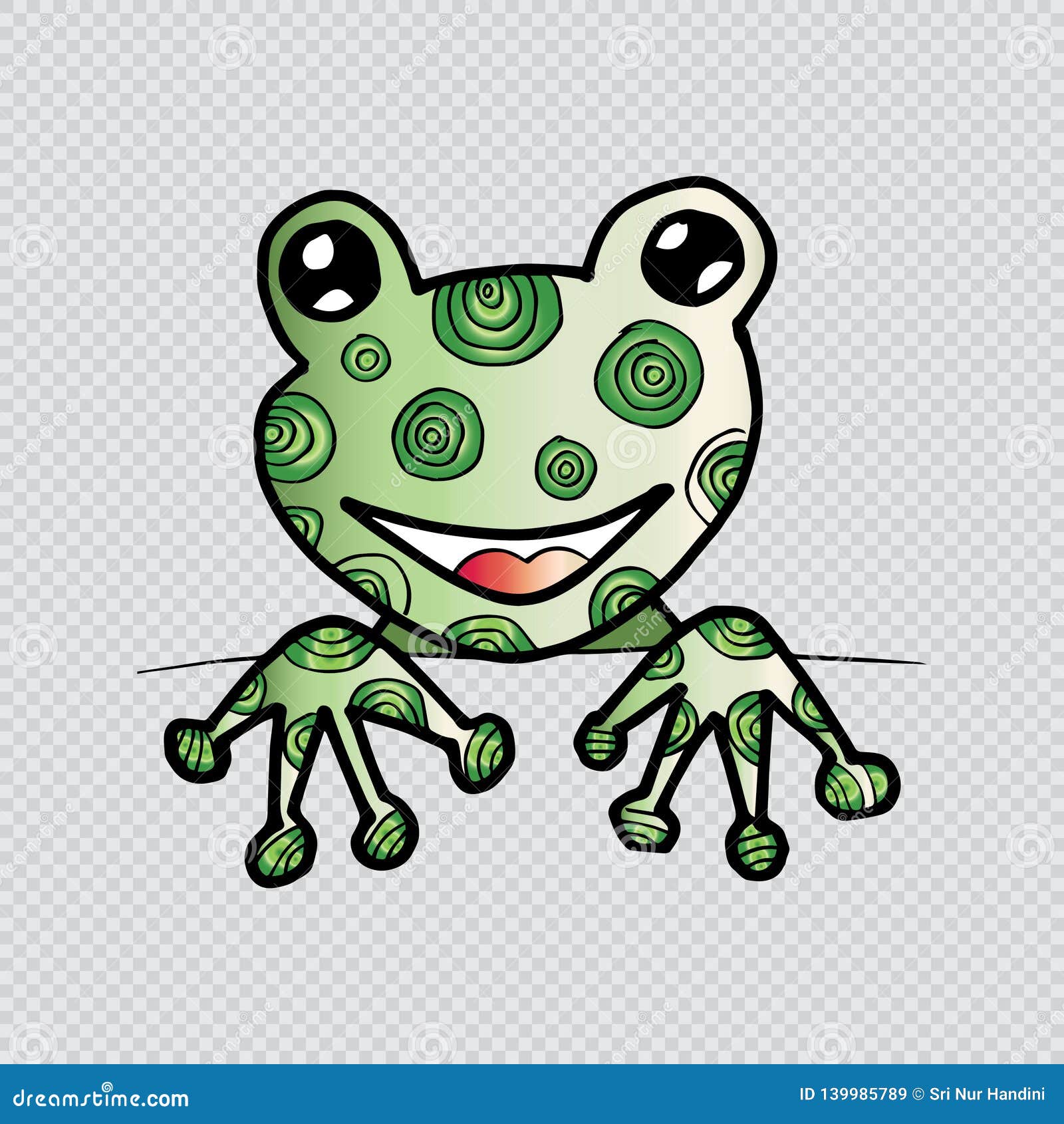 Doodle stylized frog stock vector. Illustration of comic - 139985789