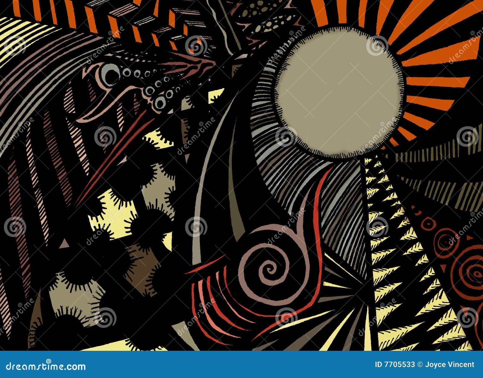 Doodle in subdued colors stock illustration. Illustration of circles ...