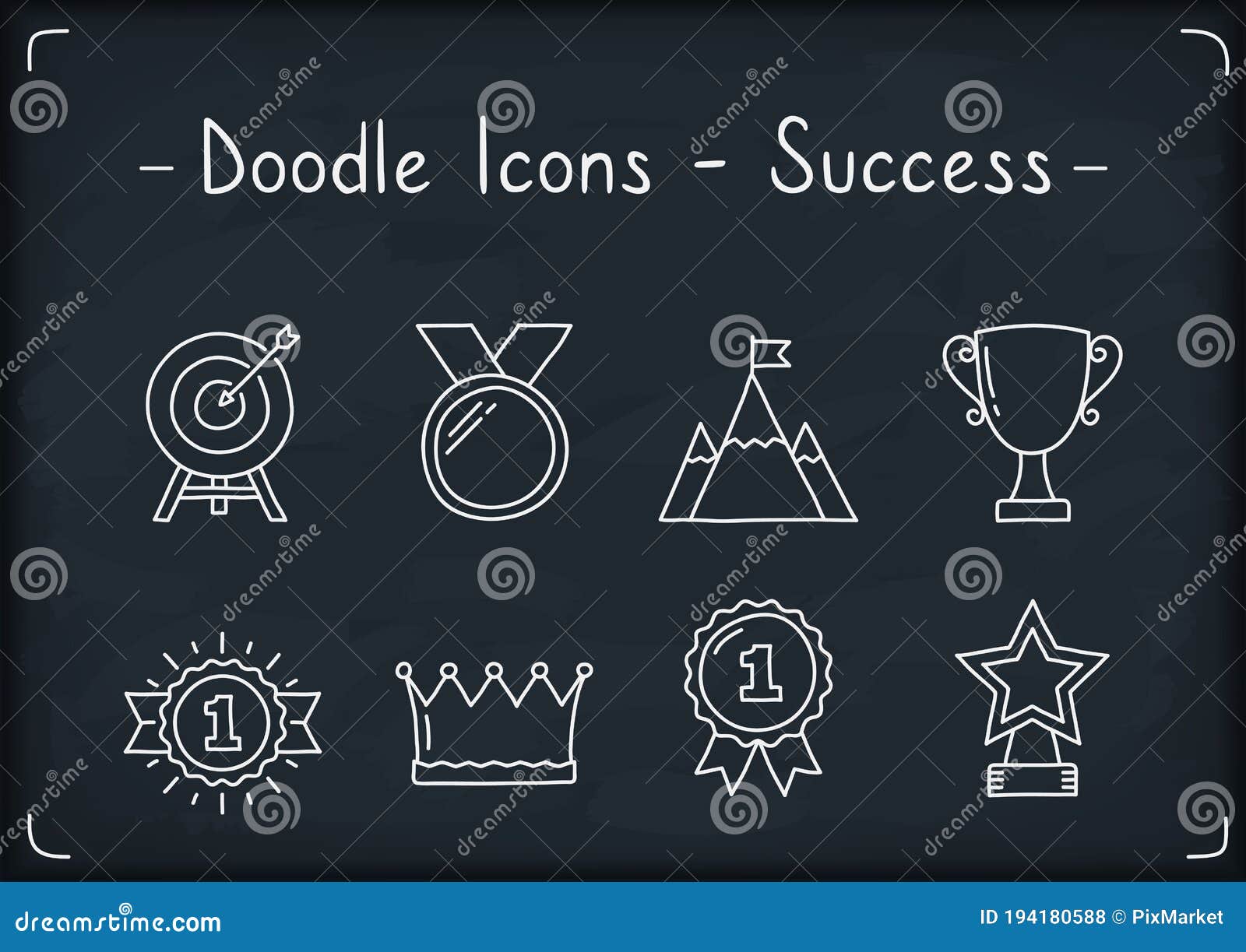 Success Icons Cartoon Vector | CartoonDealer.com #32671841
