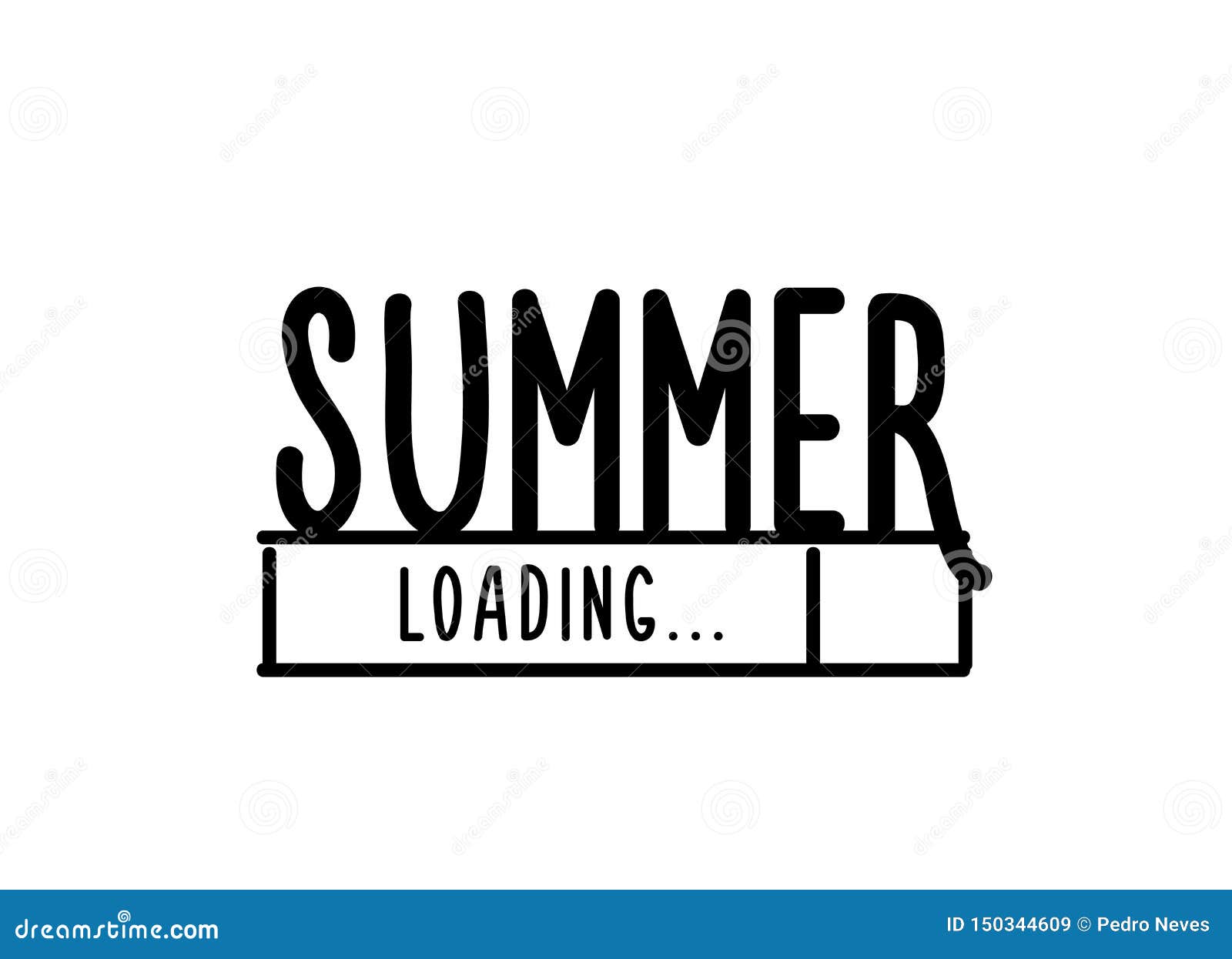 Doodle Summer Loading Illustration Screen. Progress Bar almost Reaching ...