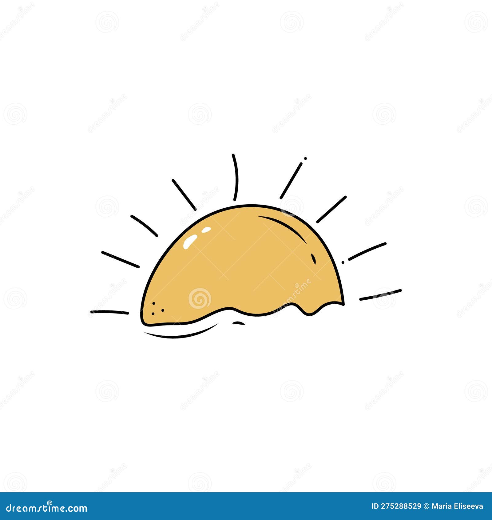 Doodle Sun Drawing Icon. Hand Drawn Yellow Sketch Vector Illustration ...