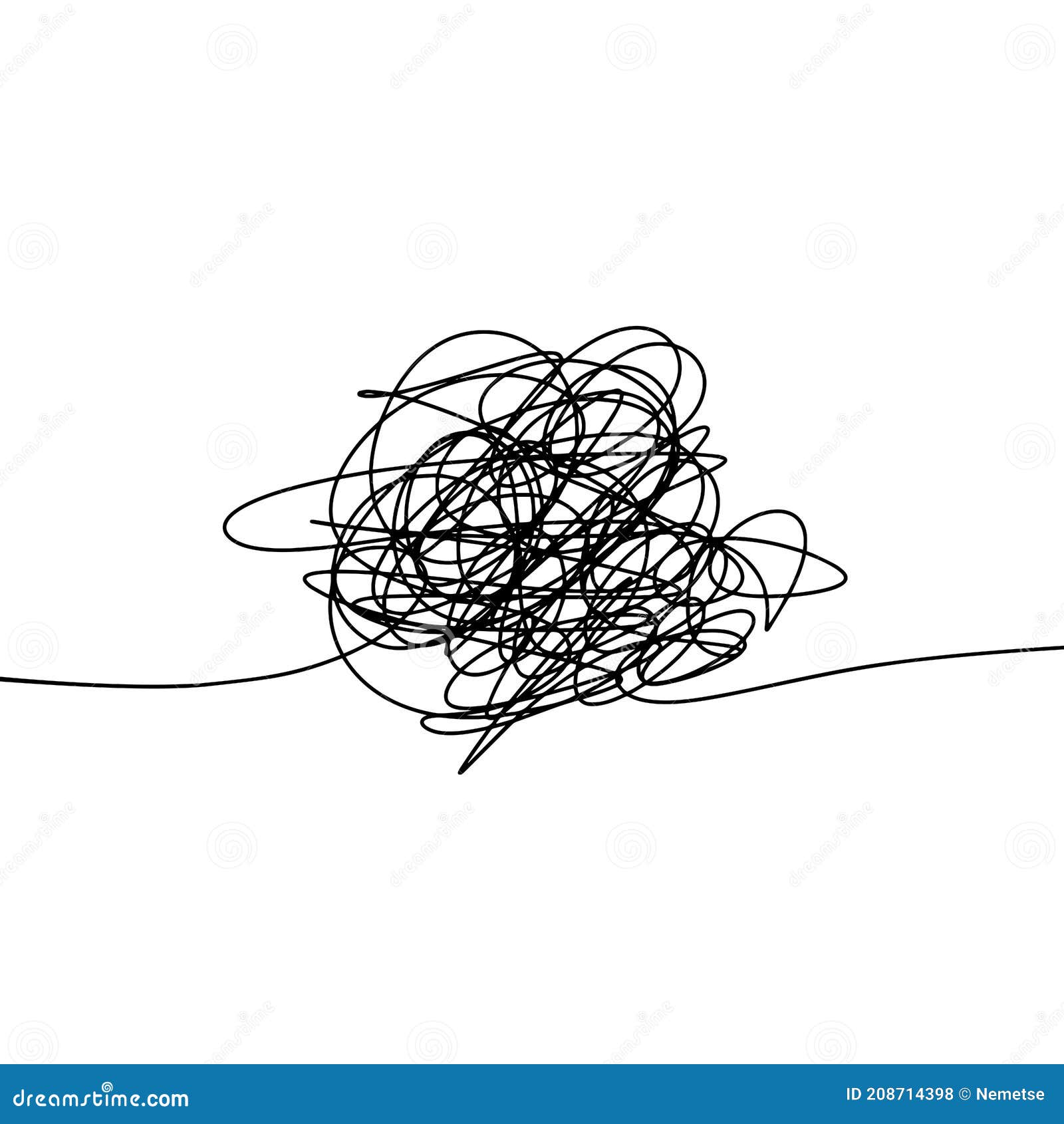 Doodle tangle mess 2 stock vector. Illustration of complicated - 208714398
