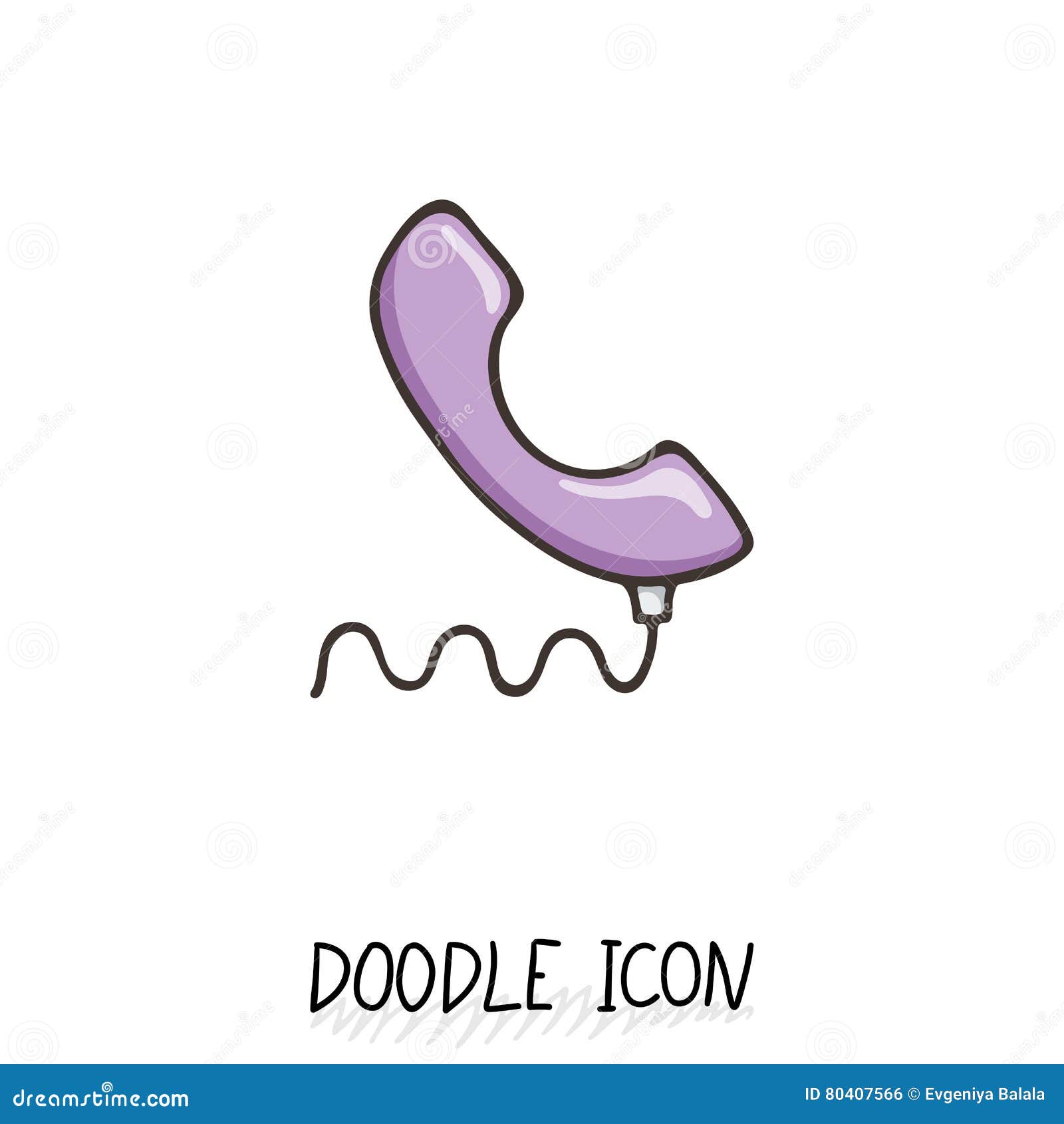 Doodle Telephone Icon. Phone Pictogram Stock Illustration ...