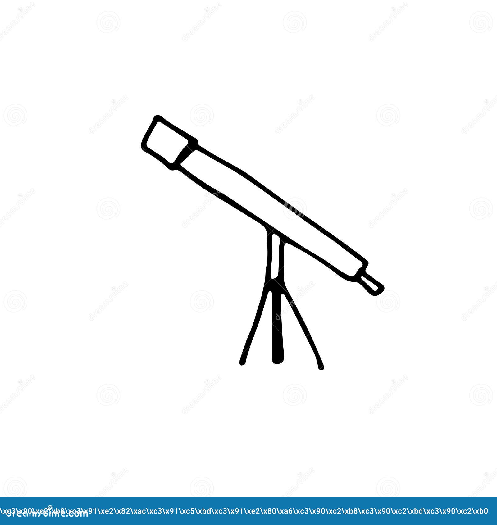 Doodle Telescope Image. Outline Scope Vector Illustration Stock Vector ...