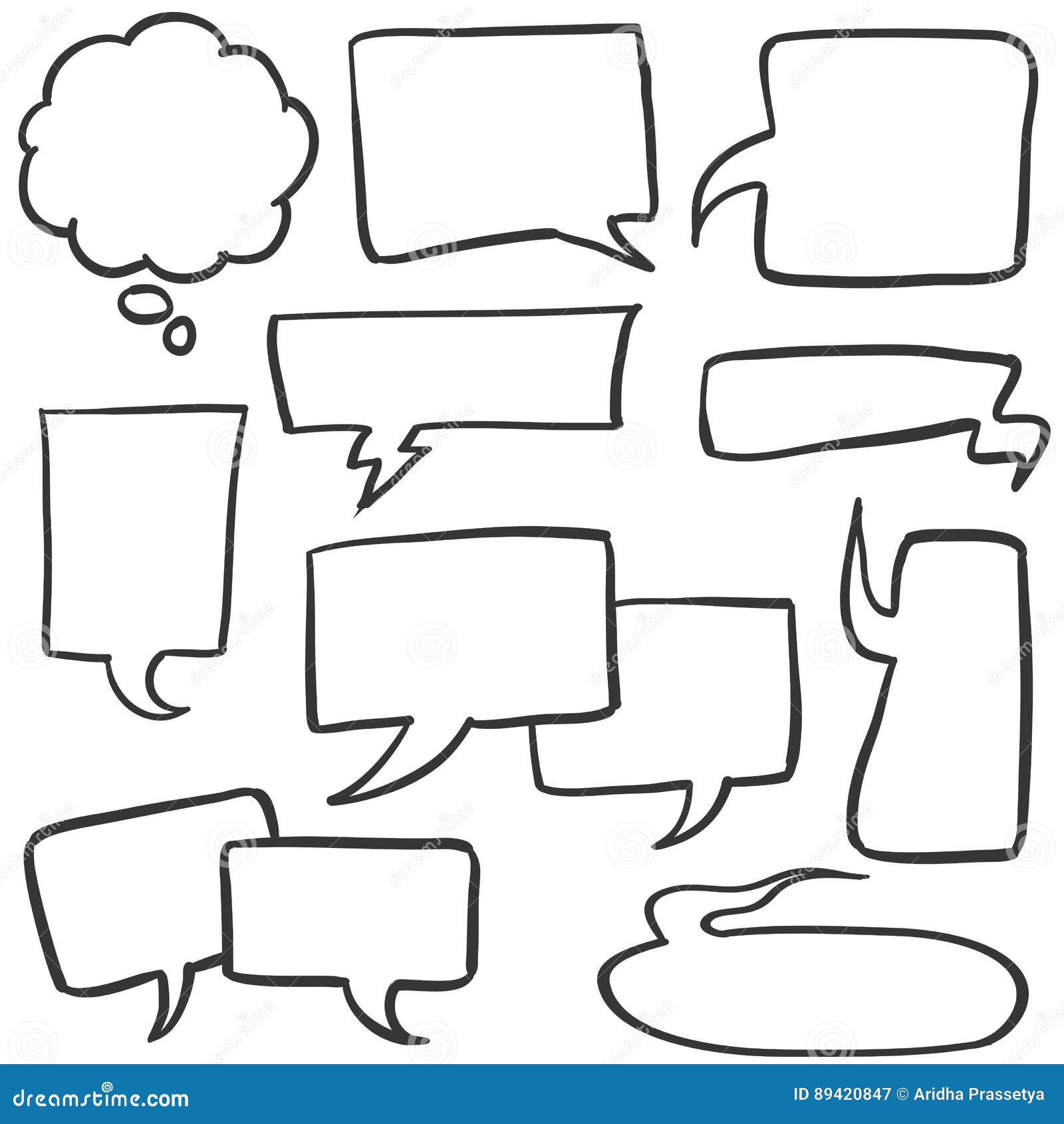 Doodle Text Balloon Style Collection Stock Vector - Illustration of ...