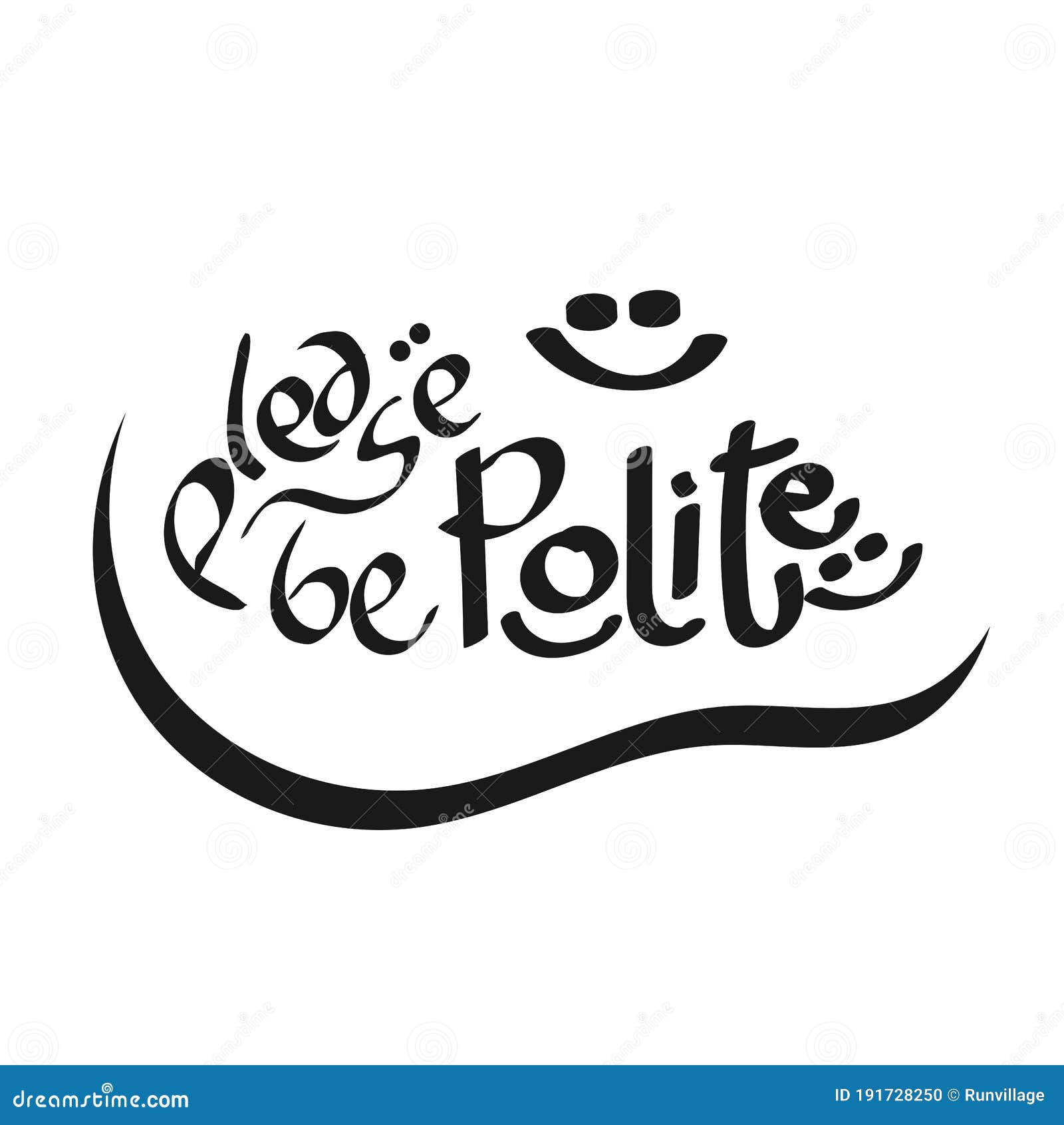 Doodle Text Illustration about Please Be Polite Text Concept Stock ...