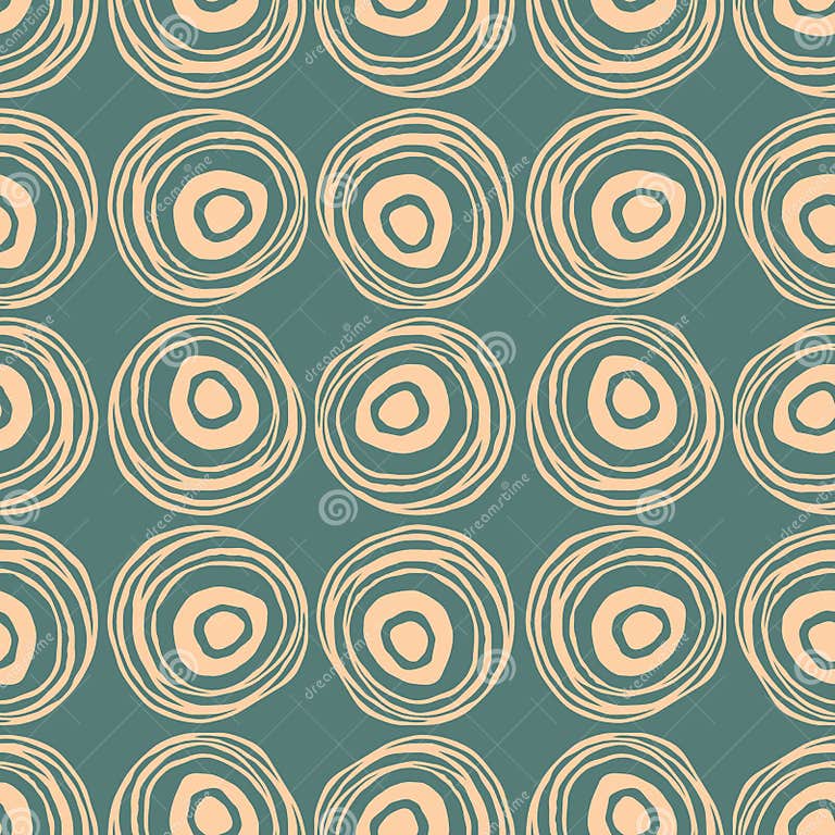 Doodle Texture with Scribble Circles. Dark Abstract Seamless Pattern. Hand Drawn Elements ...