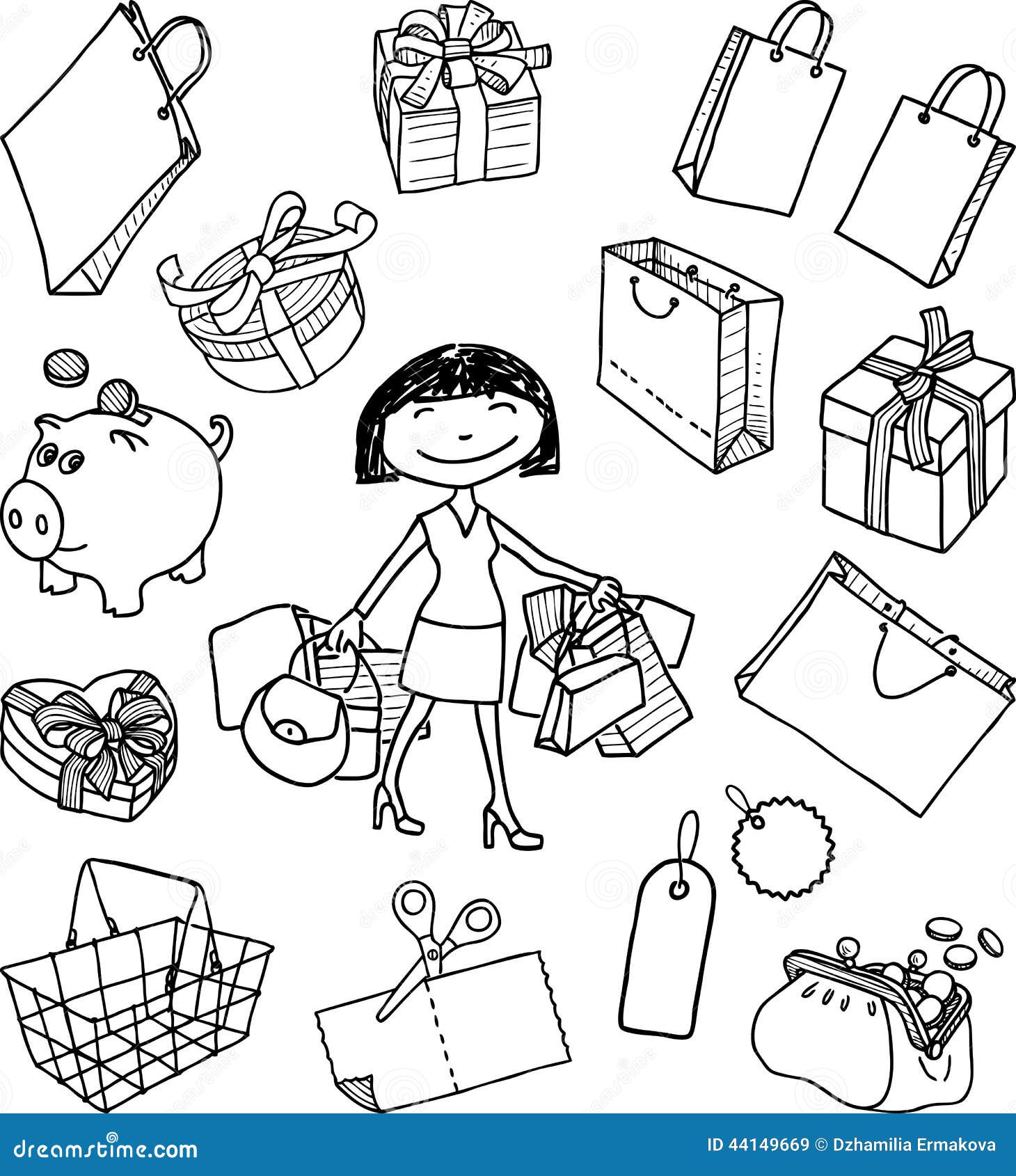 Doodle of the Theme of Shopping Stock Vector - Illustration of label ...