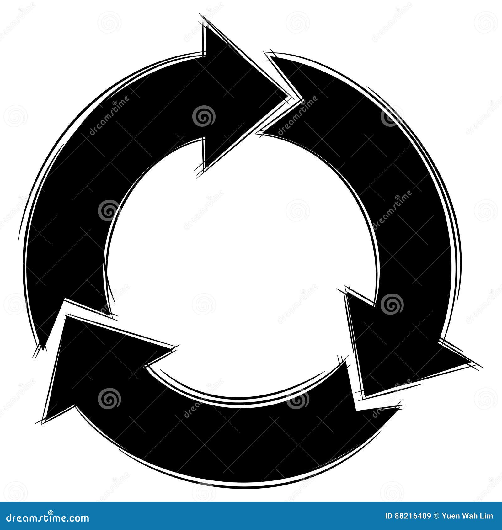Doodle of Three Circular Arrows Stock Vector - Illustration of process ...