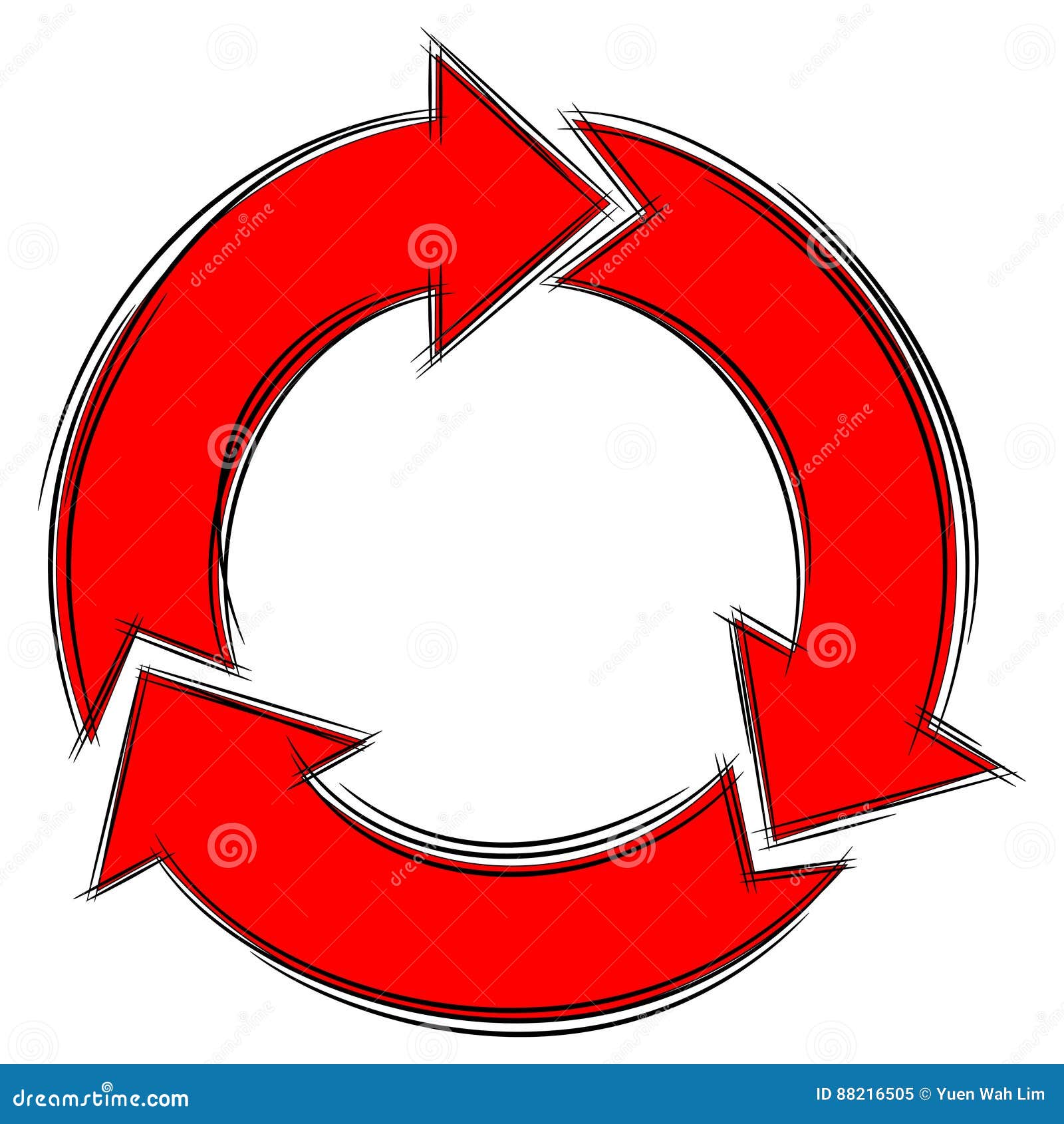 Doodle of Three Circular Arrows Stock Vector - Illustration of loop ...